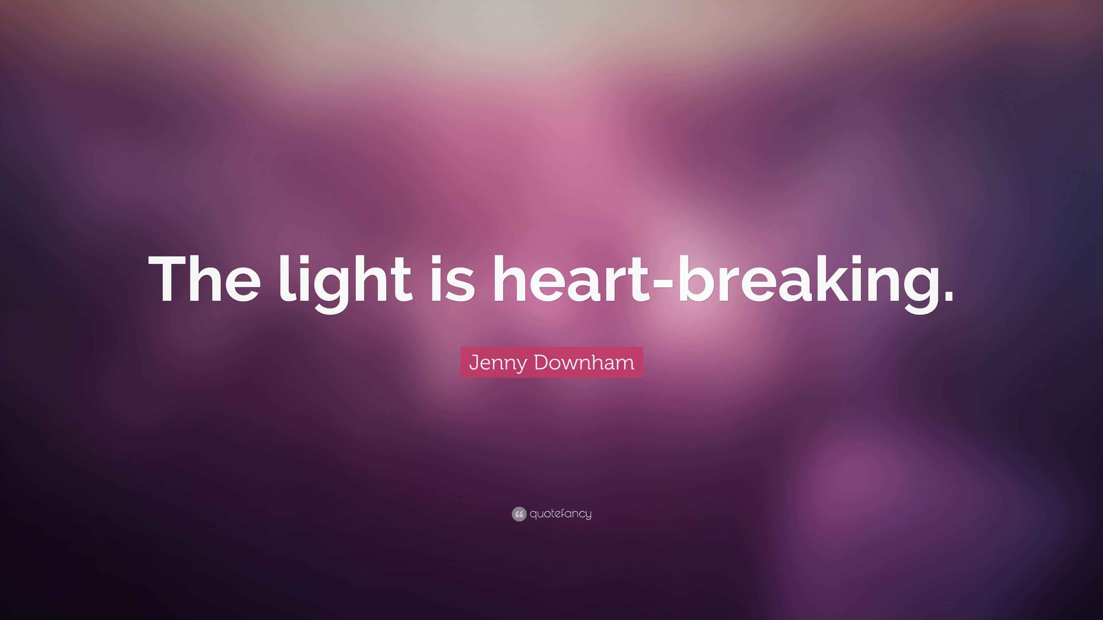 Jenny Downham Quote: “The light is heart-breaking.”