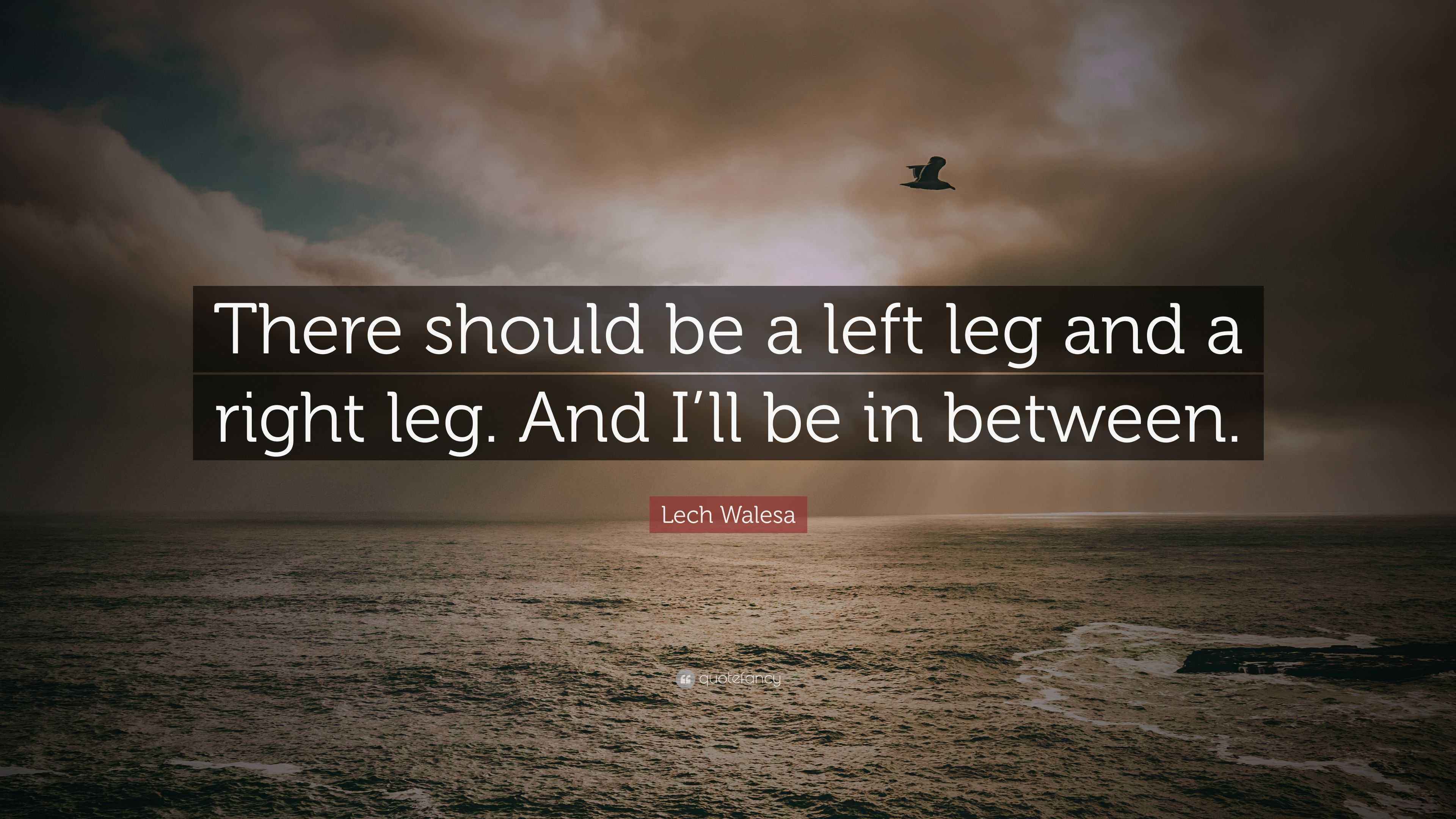 Lech Walesa Quote: “There should be a left leg and a right leg. And I ...