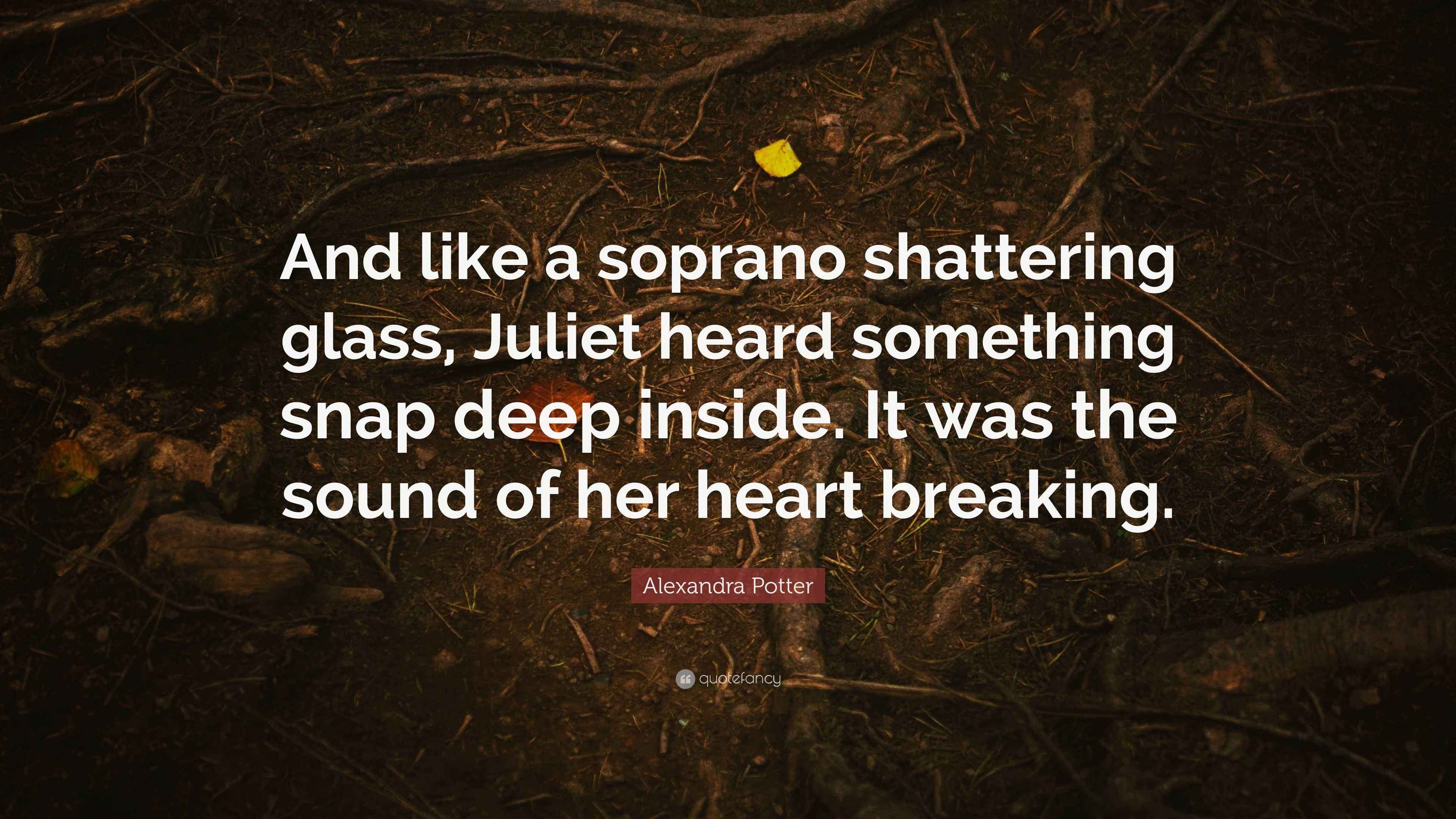 Alexandra Potter Quote: “And like a soprano shattering glass, Juliet ...