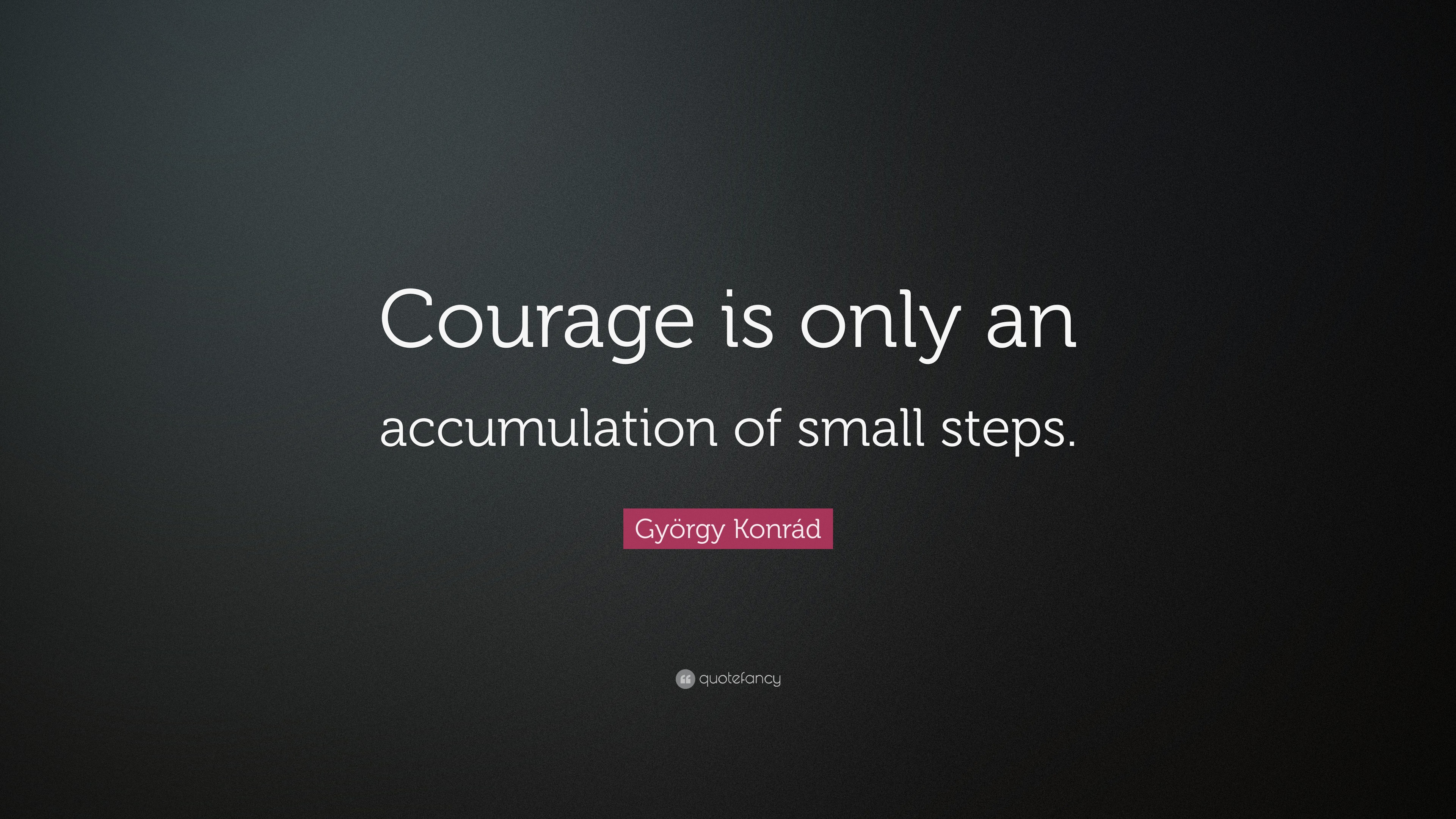 György Konrád Quote: “Courage is only an accumulation of small steps.”