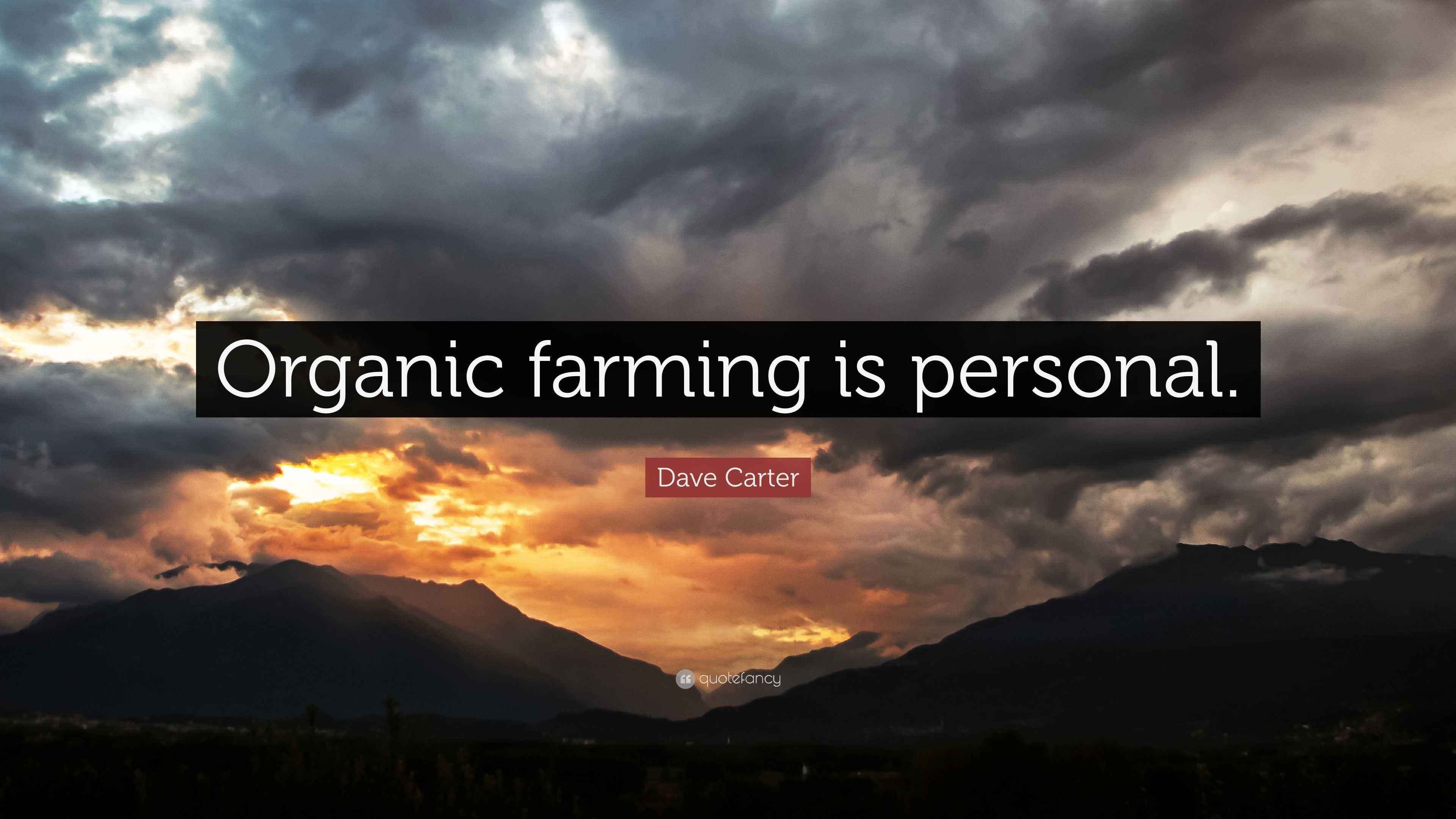 Dave Carter Quote: “Organic farming is personal.”
