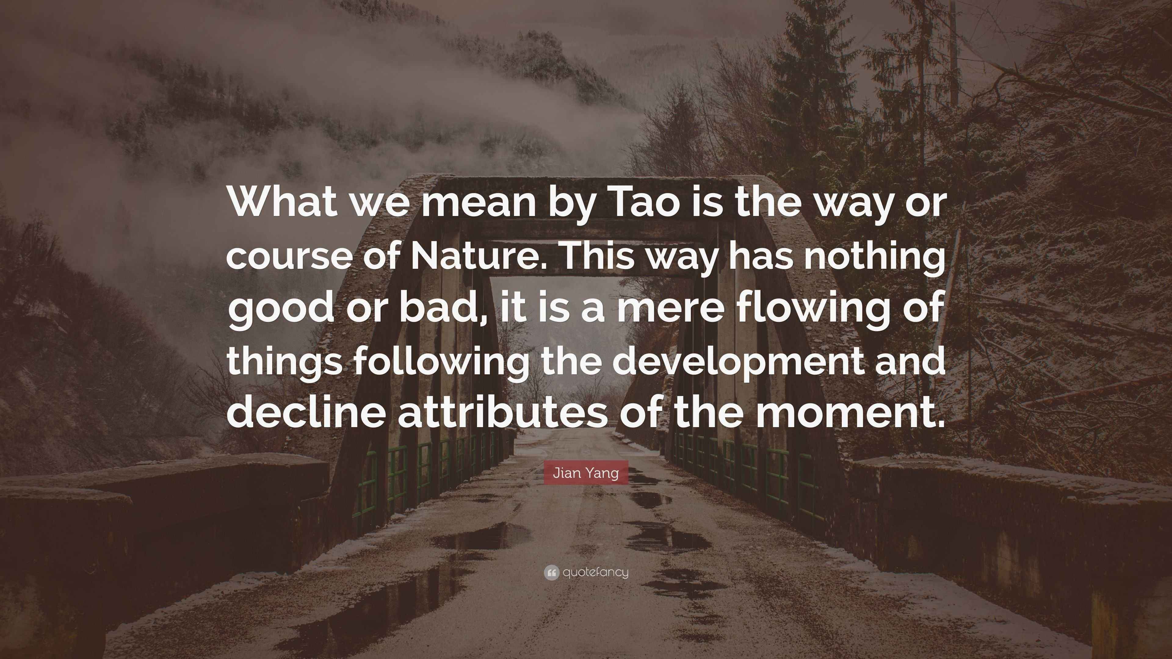 Jian Yang Quote: “What we mean by Tao is the way or course of Nature ...