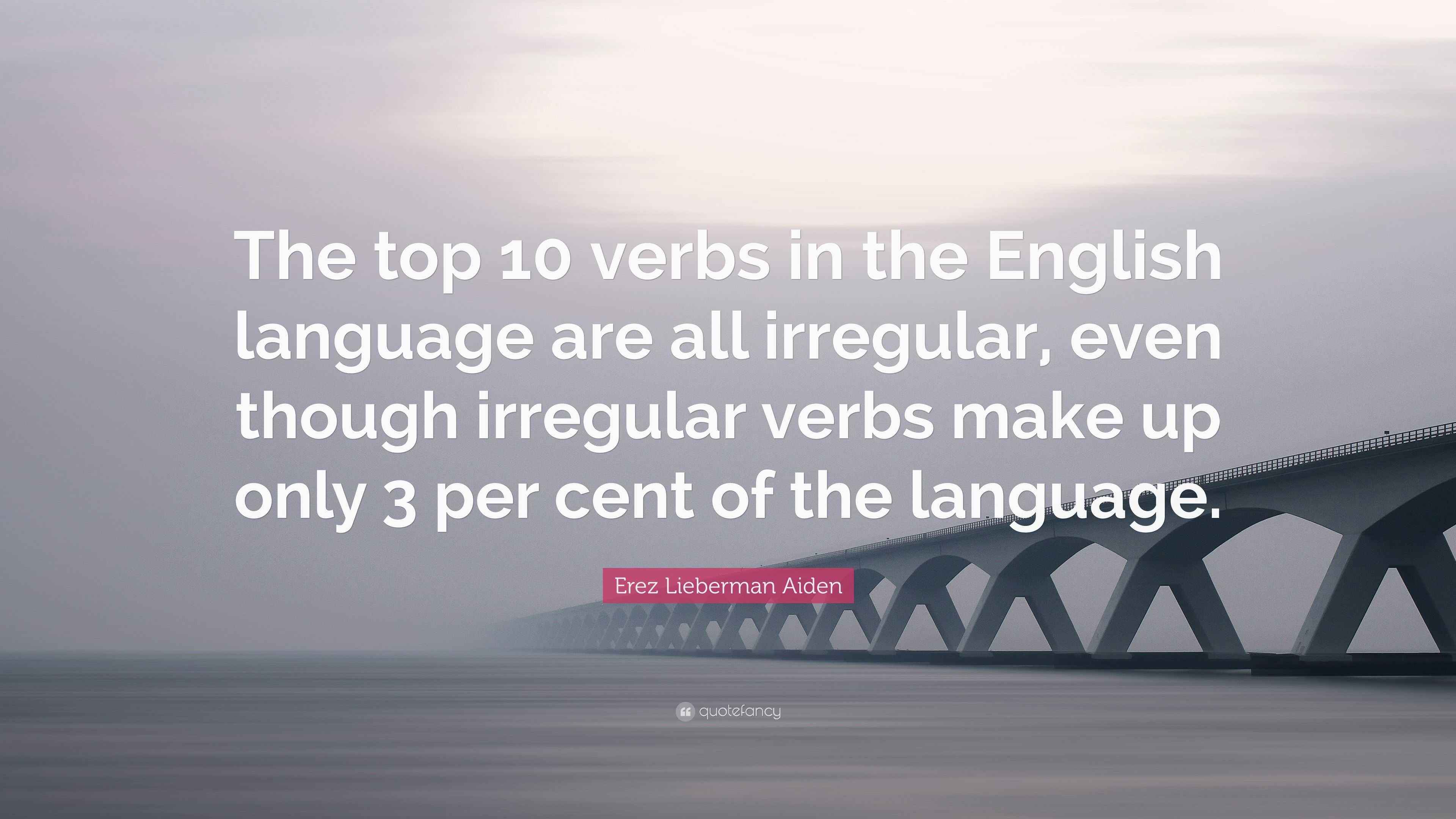 Erez Lieberman Aiden Quote: “The top 10 verbs in the English language ...
