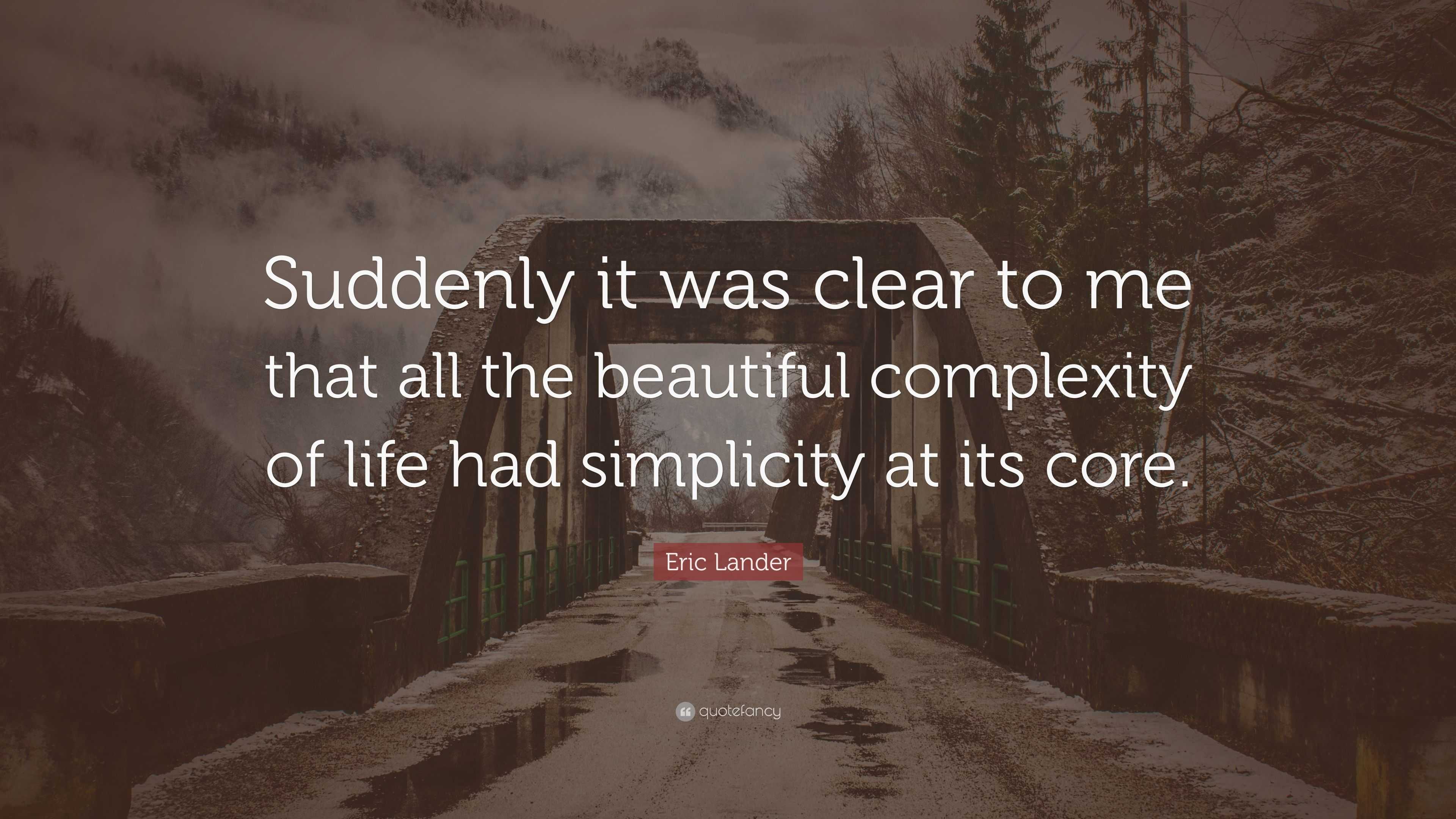 Eric Lander Quote: “Suddenly it was clear to me that all the beautiful ...