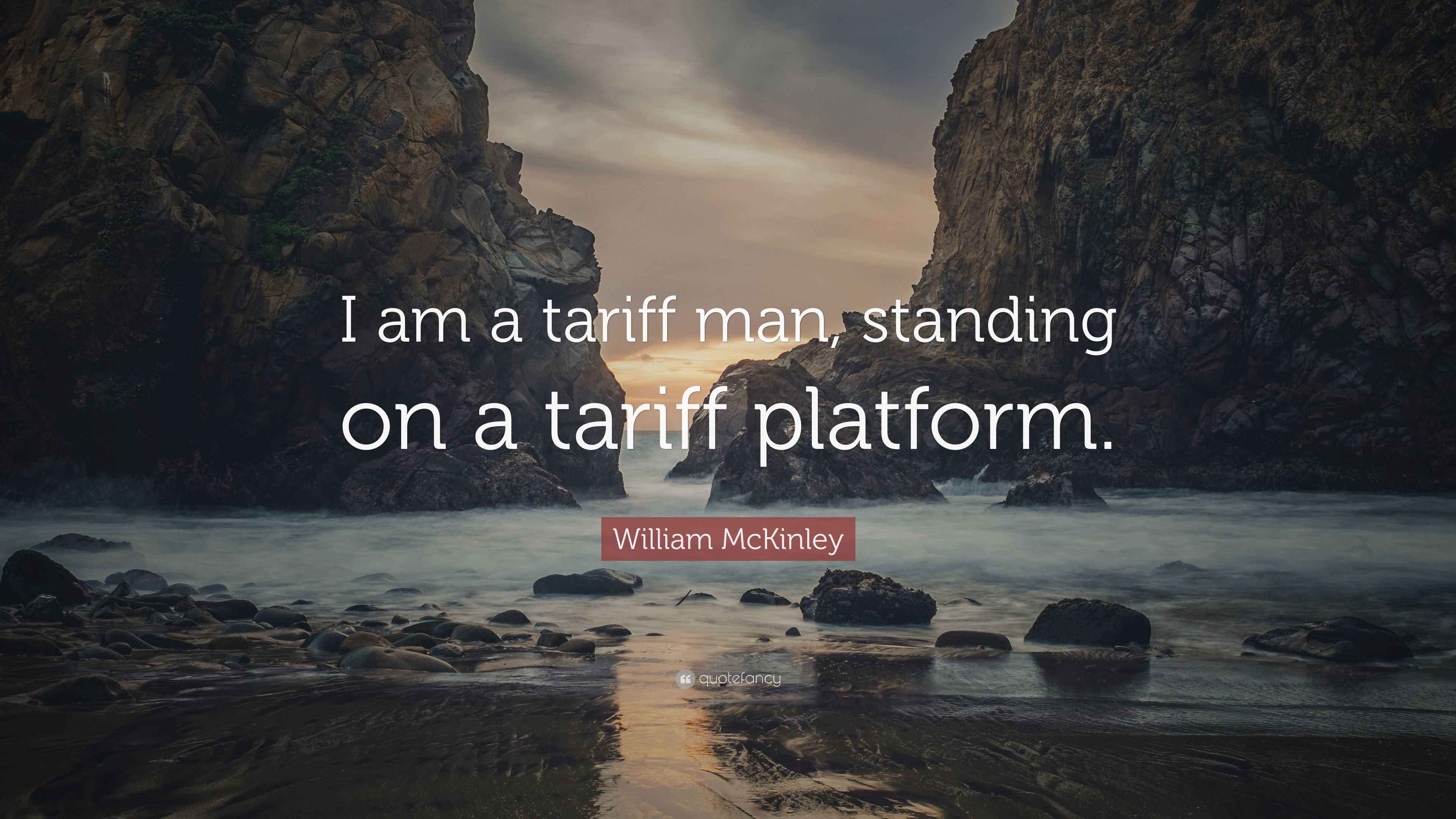 William McKinley Quote: “I am a tariff man, standing on a tariff platform.”