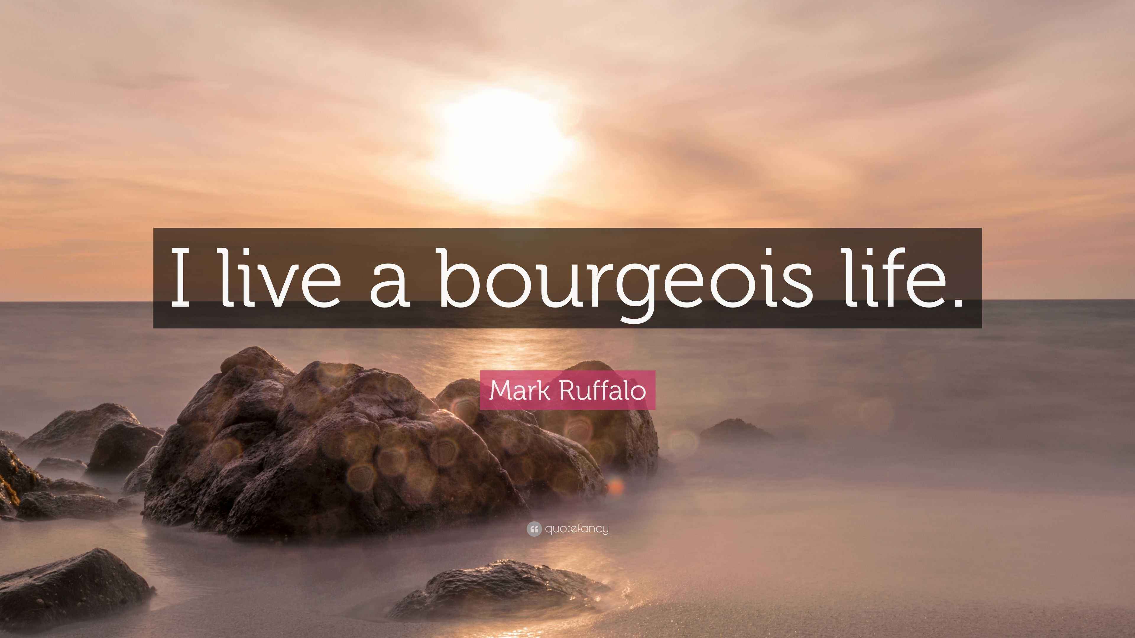 Mark Ruffalo Quote: “I live a bourgeois life.”