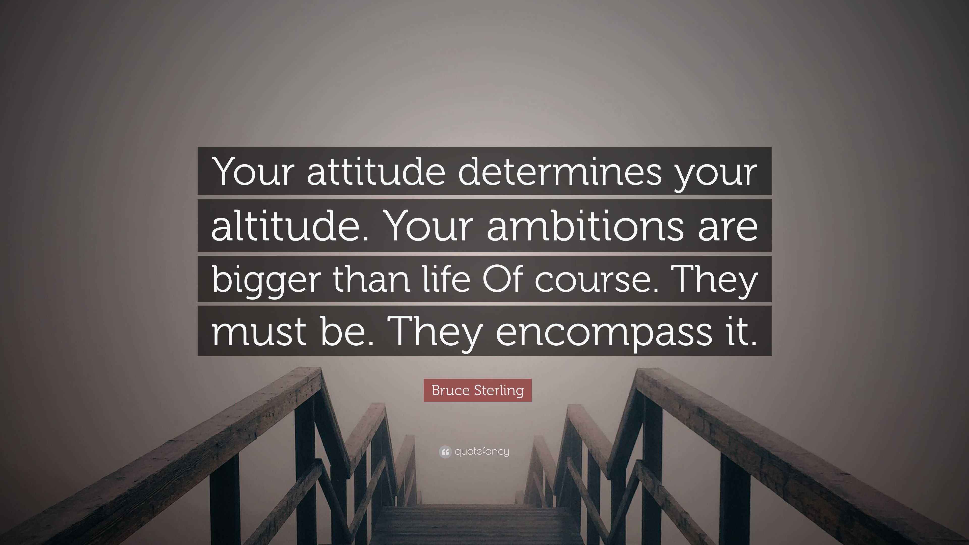 Bruce Sterling Quote: “Your attitude determines your altitude. Your ...