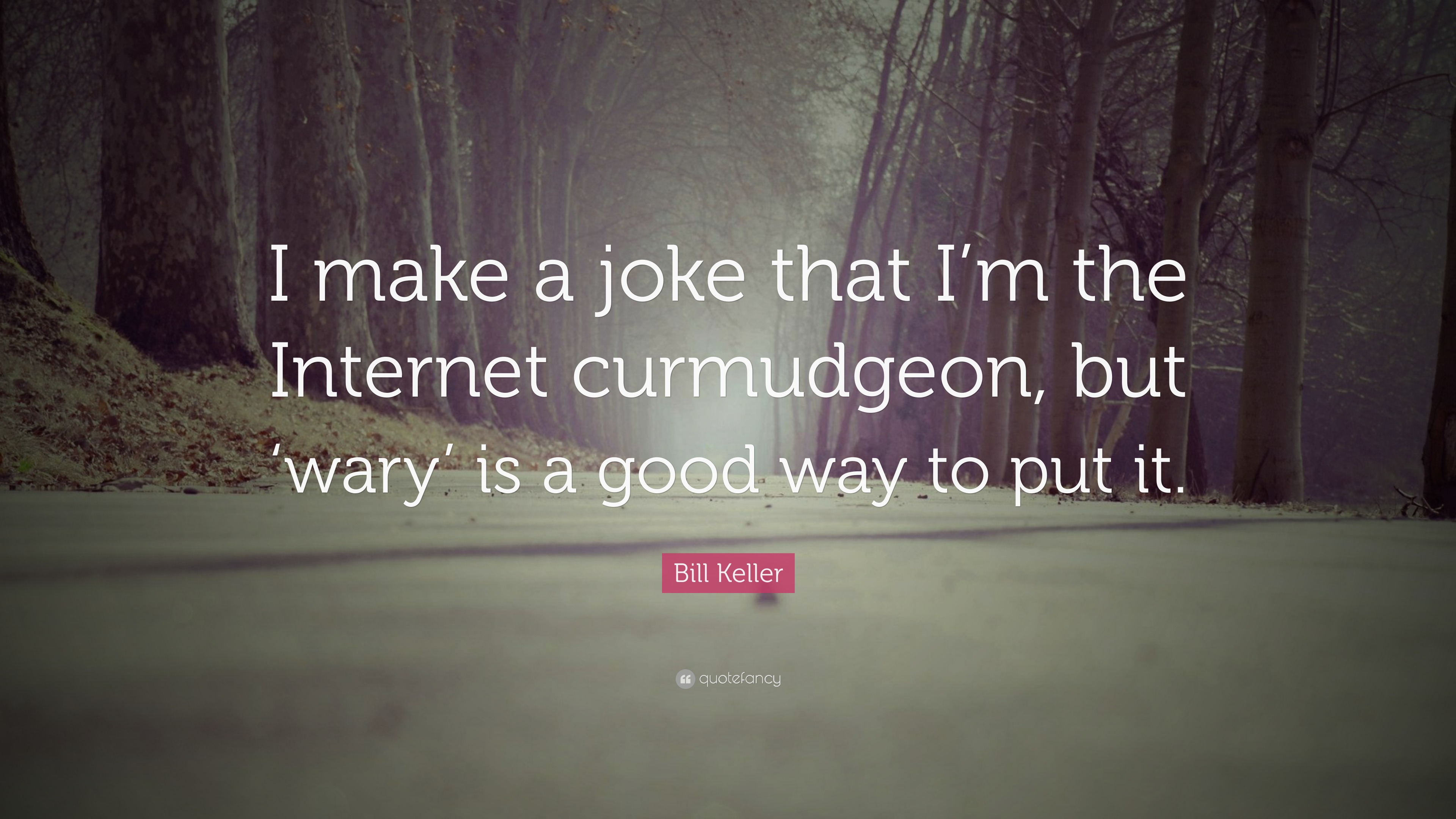 Bill Keller Quote: “I make a joke that I’m the Internet curmudgeon, but ...