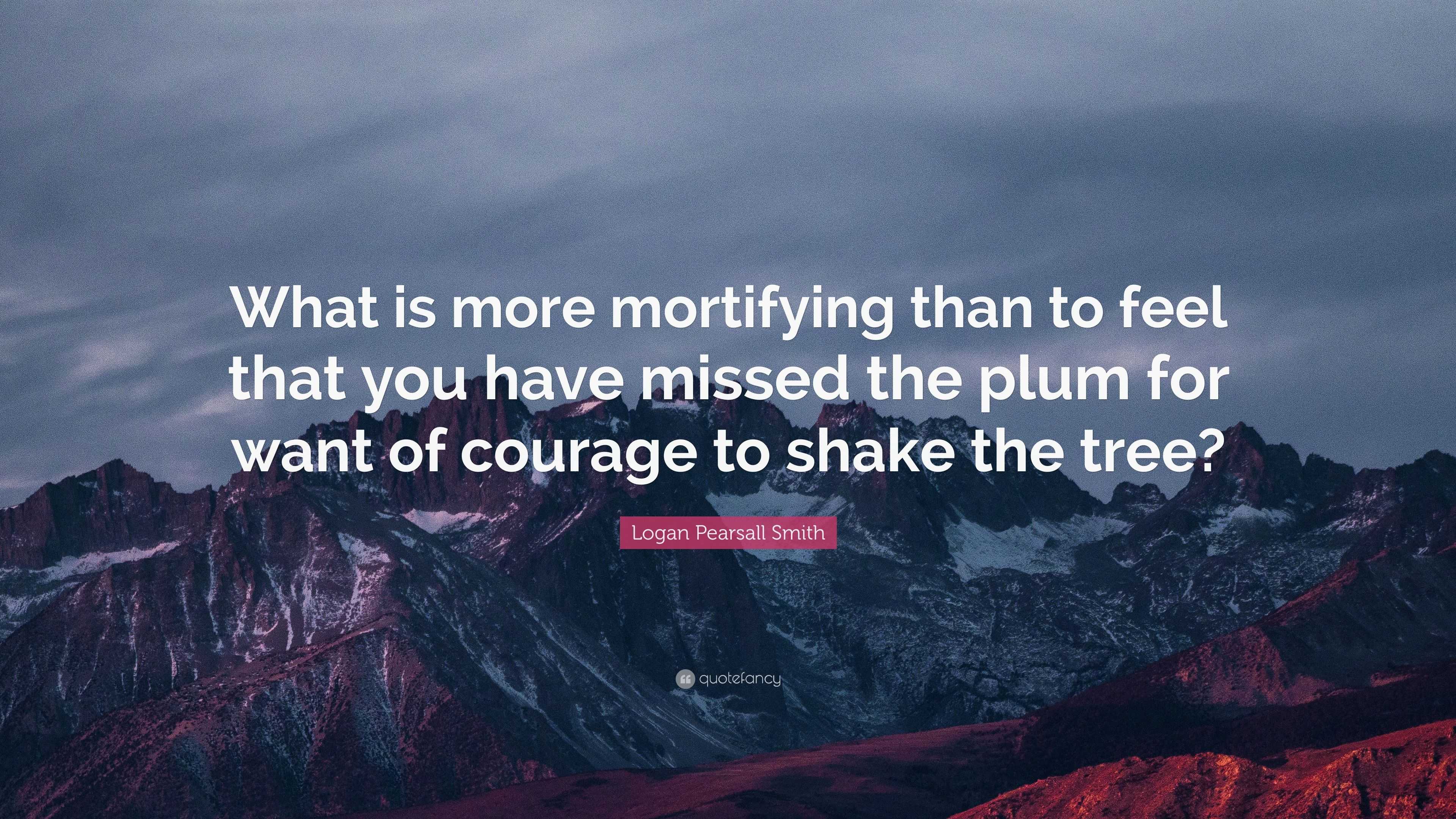 Logan Pearsall Smith Quote: “What is more mortifying than to feel that ...