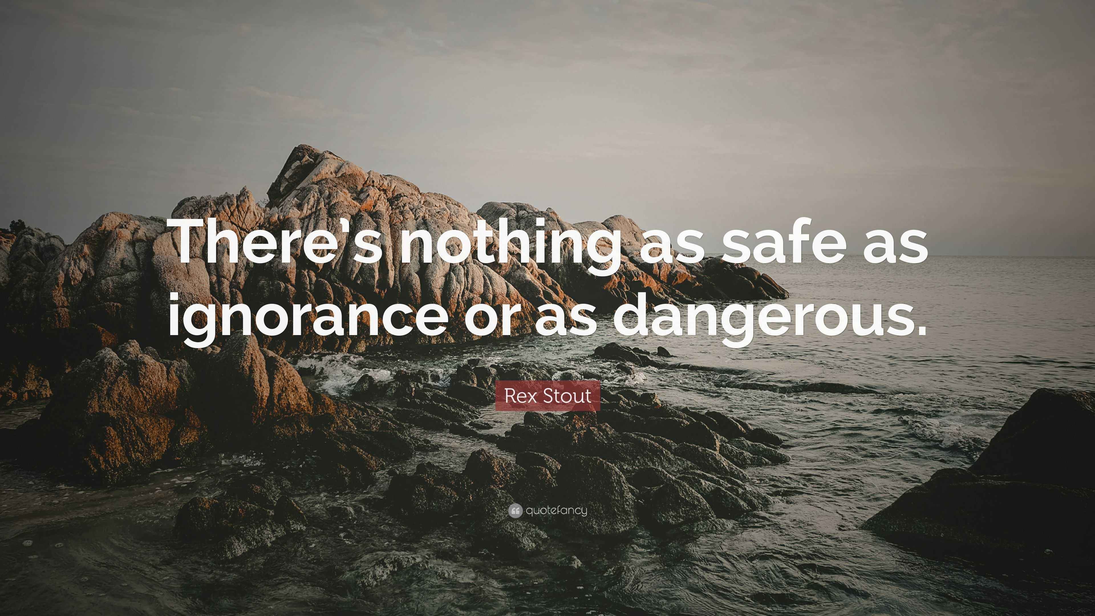 Rex Stout Quote: “There’s nothing as safe as ignorance or as dangerous.”