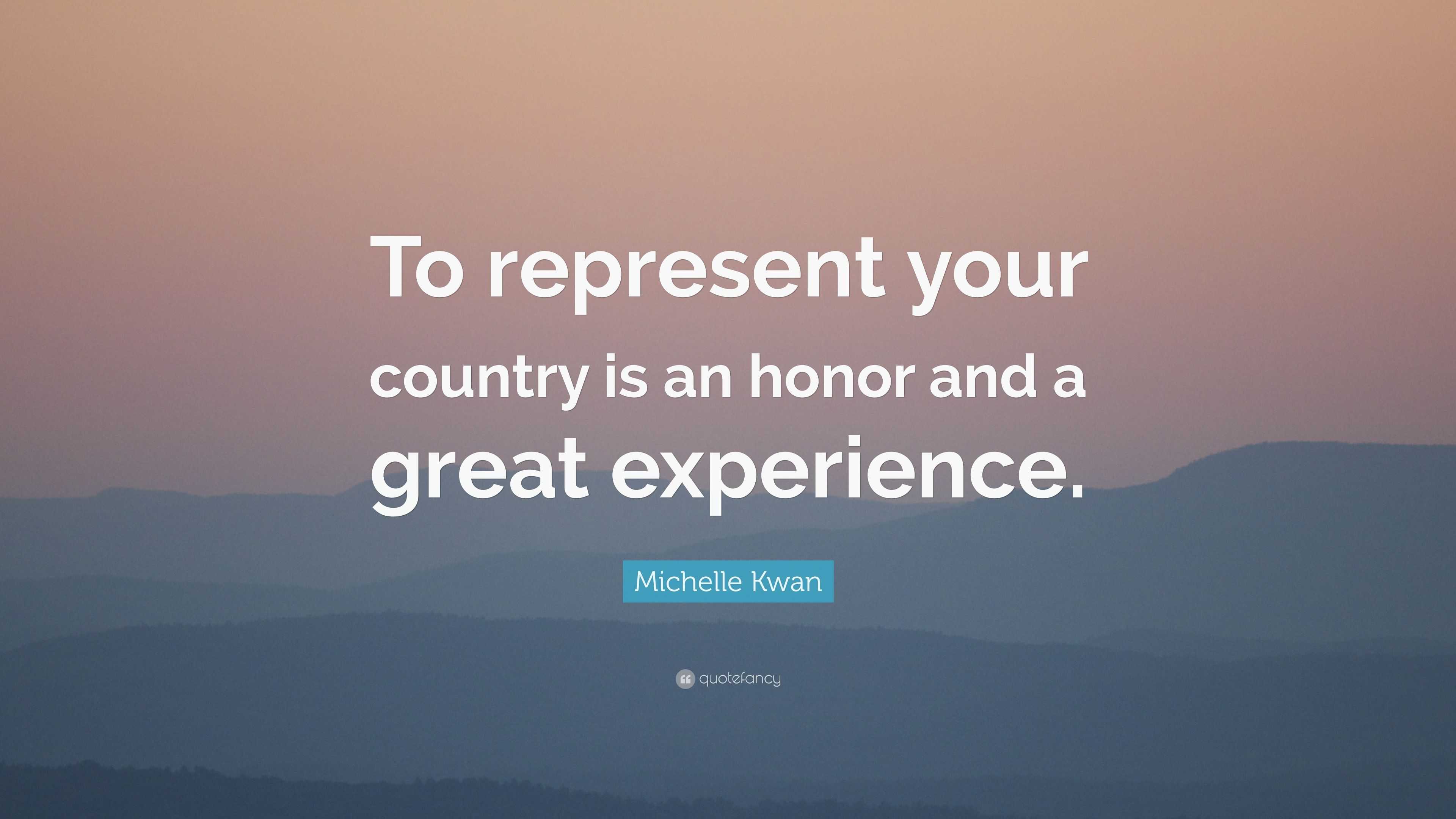 Michelle Kwan Quote: “To represent your country is an honor and a great ...