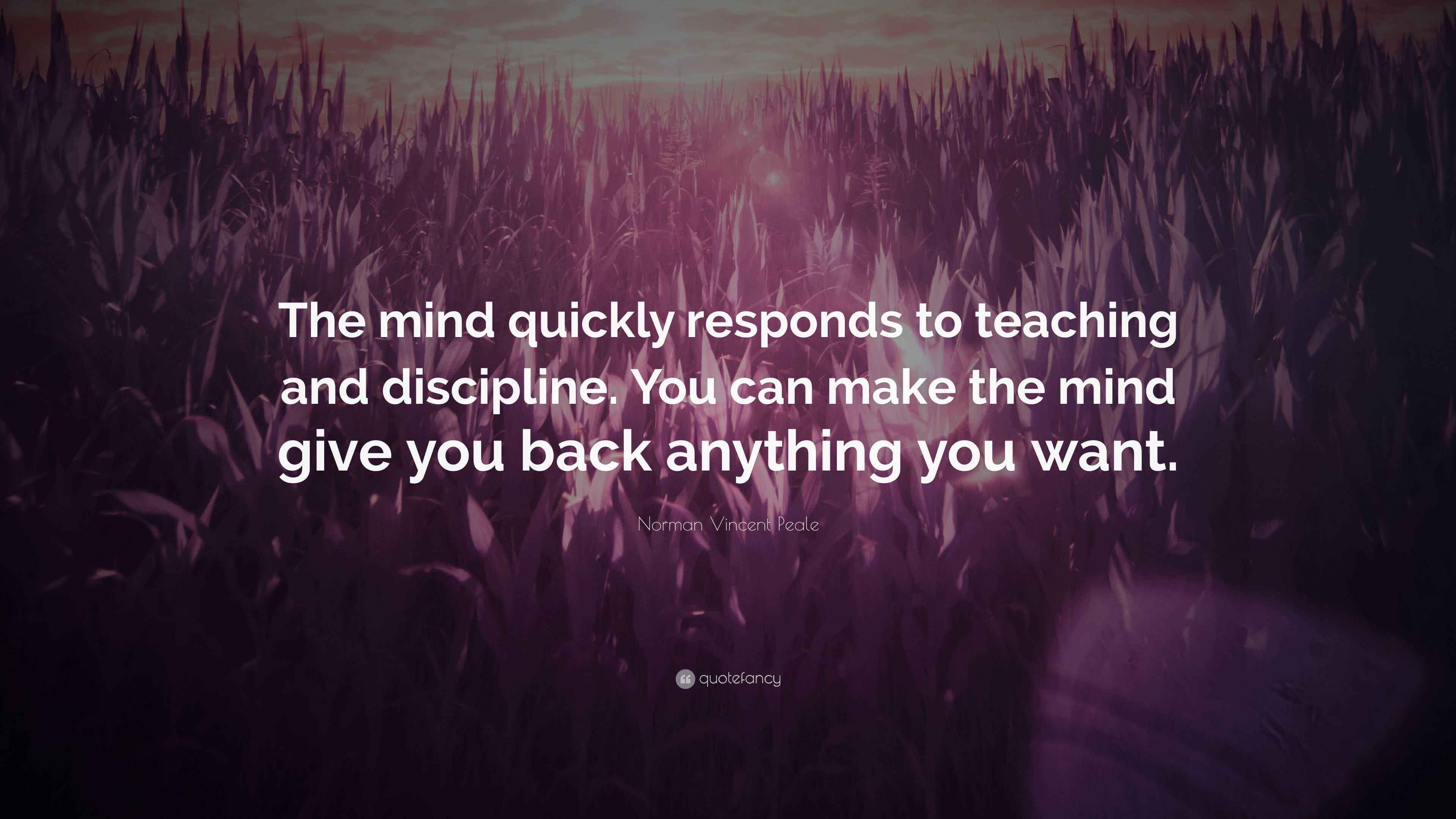Norman Vincent Peale Quote: “The mind quickly responds to teaching and ...