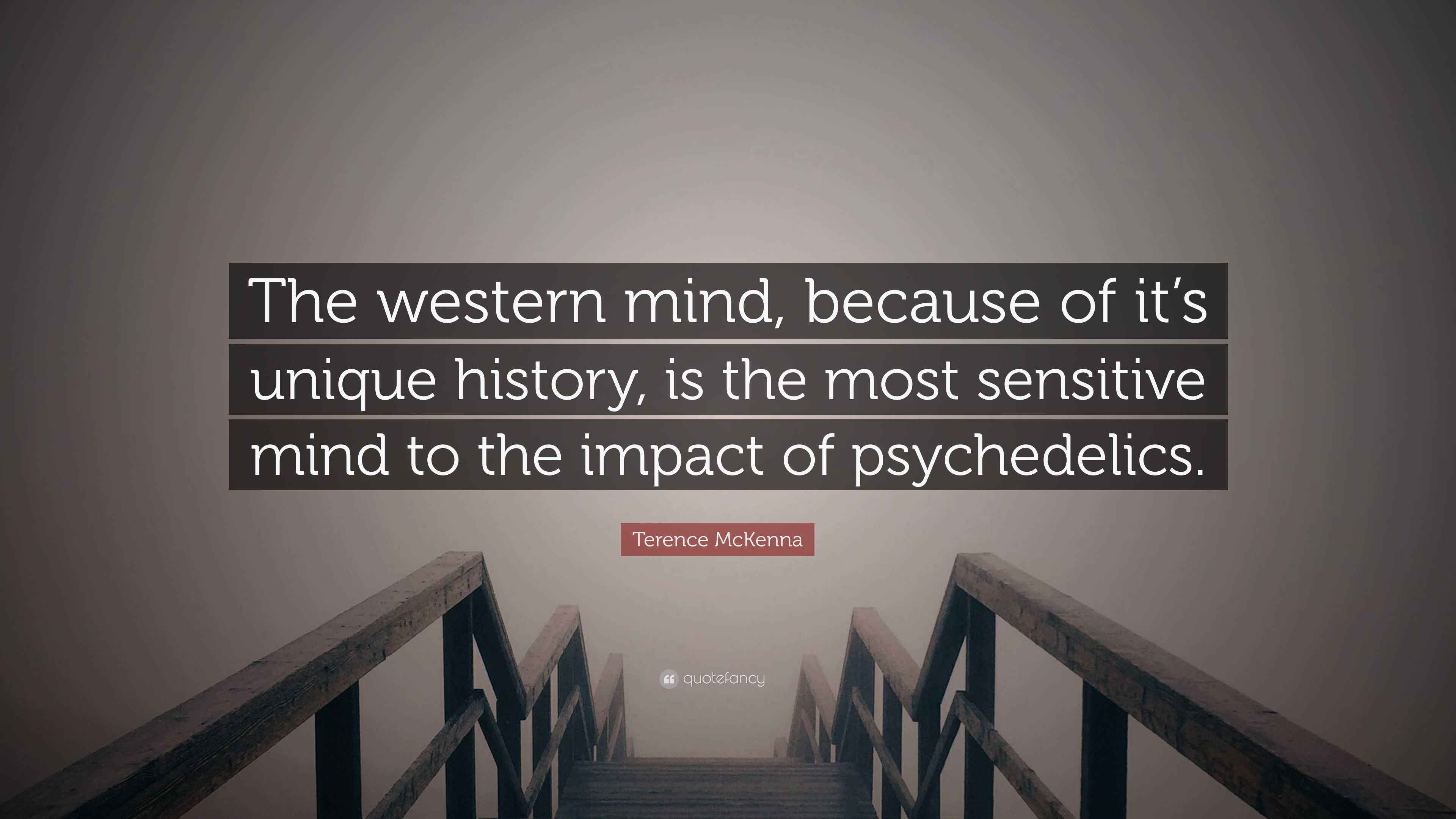 Terence McKenna Quote: “The western mind, because of it’s unique ...