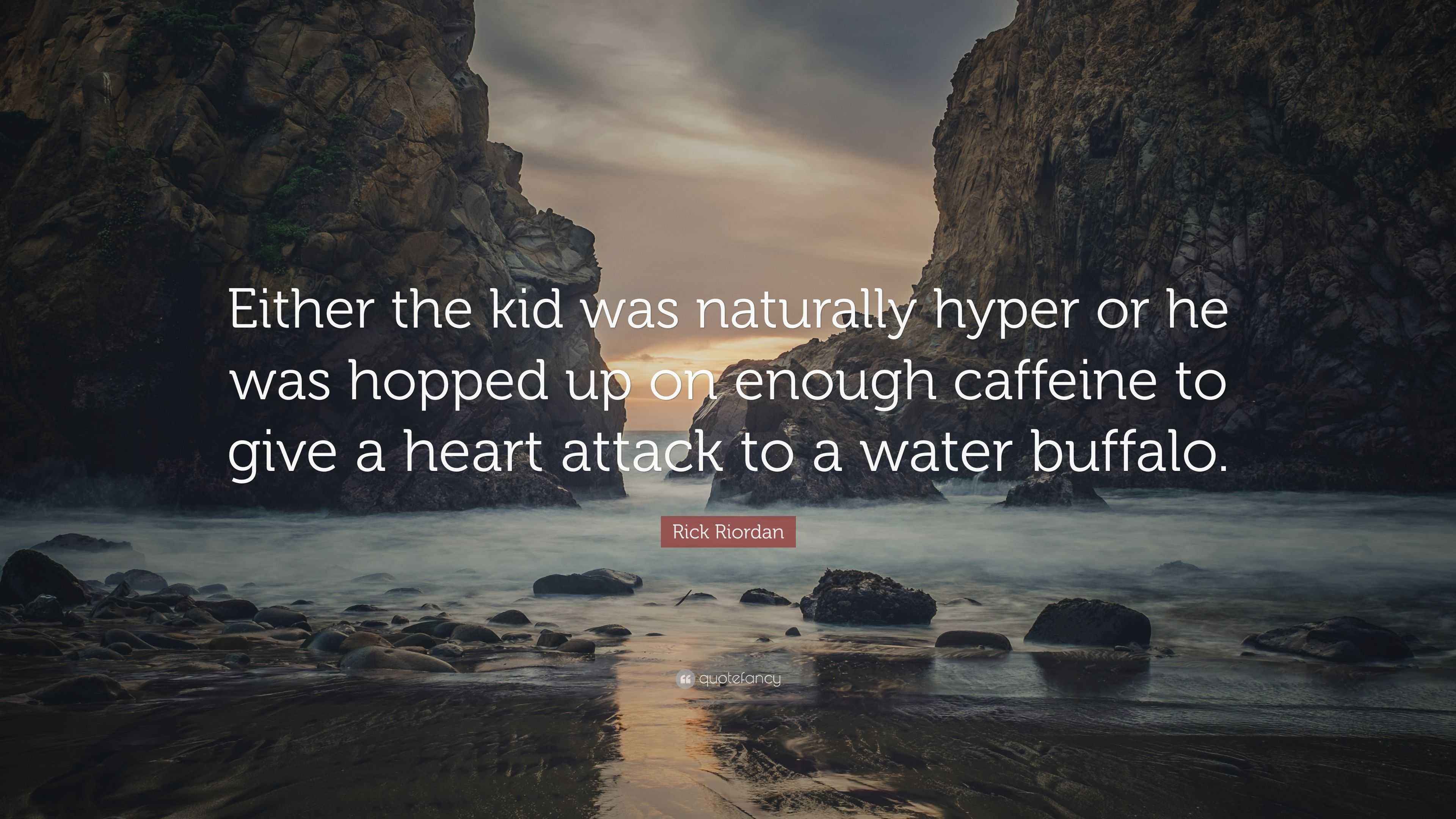 Rick Riordan Quote: “Either the kid was naturally hyper or he was ...