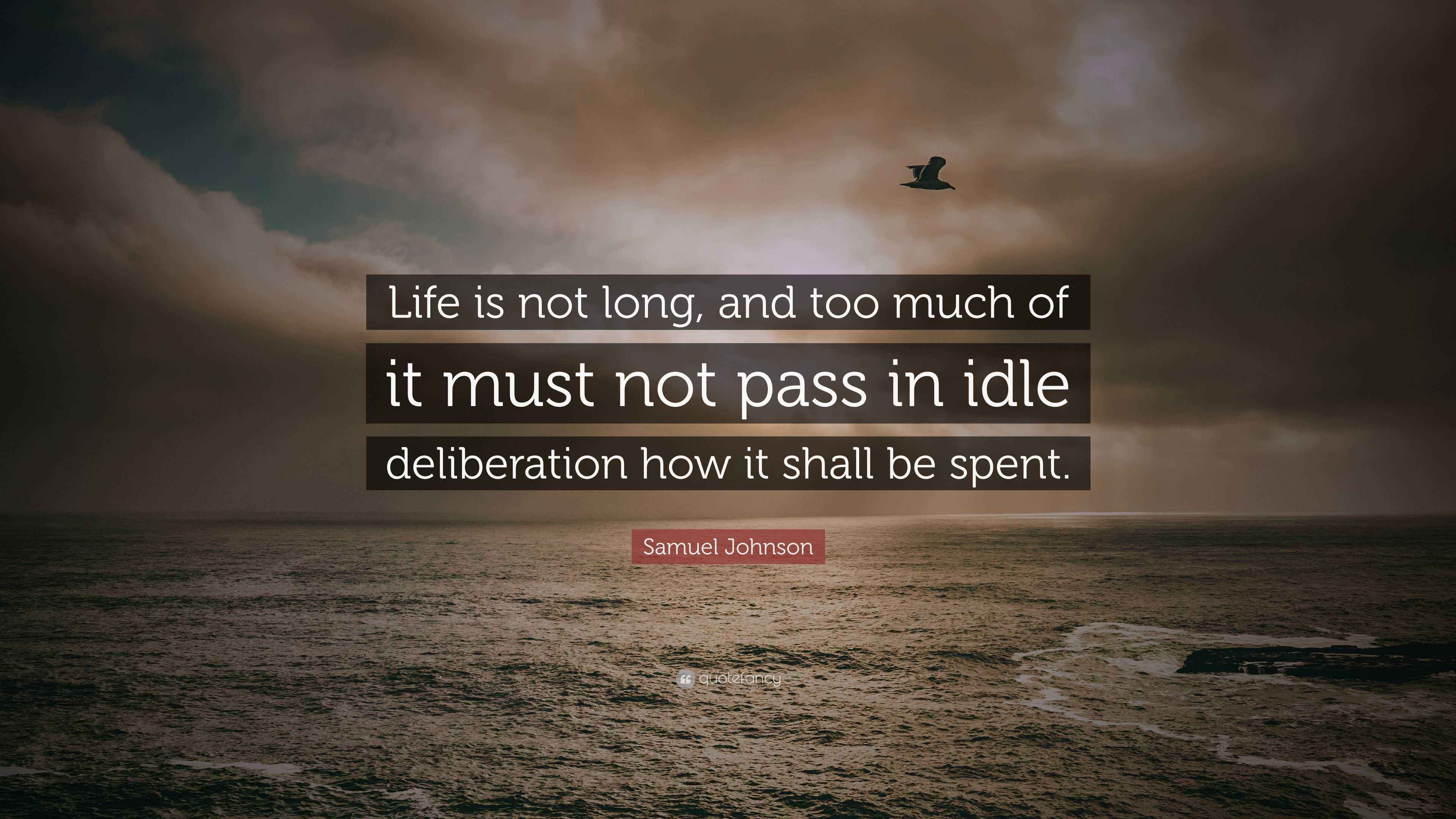 Samuel Johnson Quote: “Life is not long, and too much of it must not ...