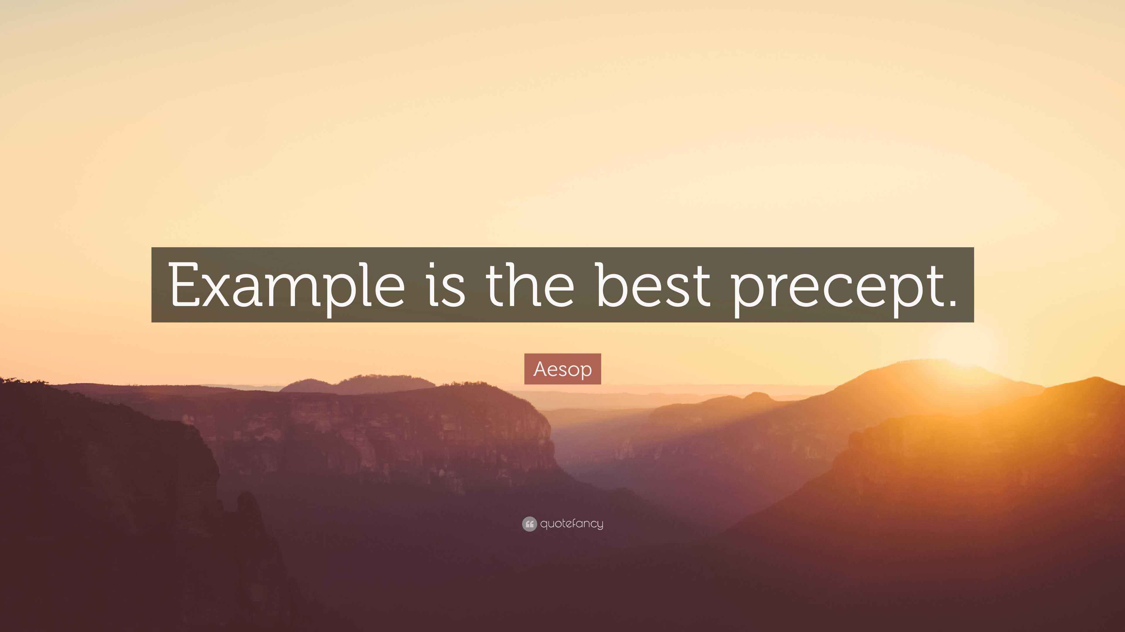 Aesop Quote: “Example is the best precept.”