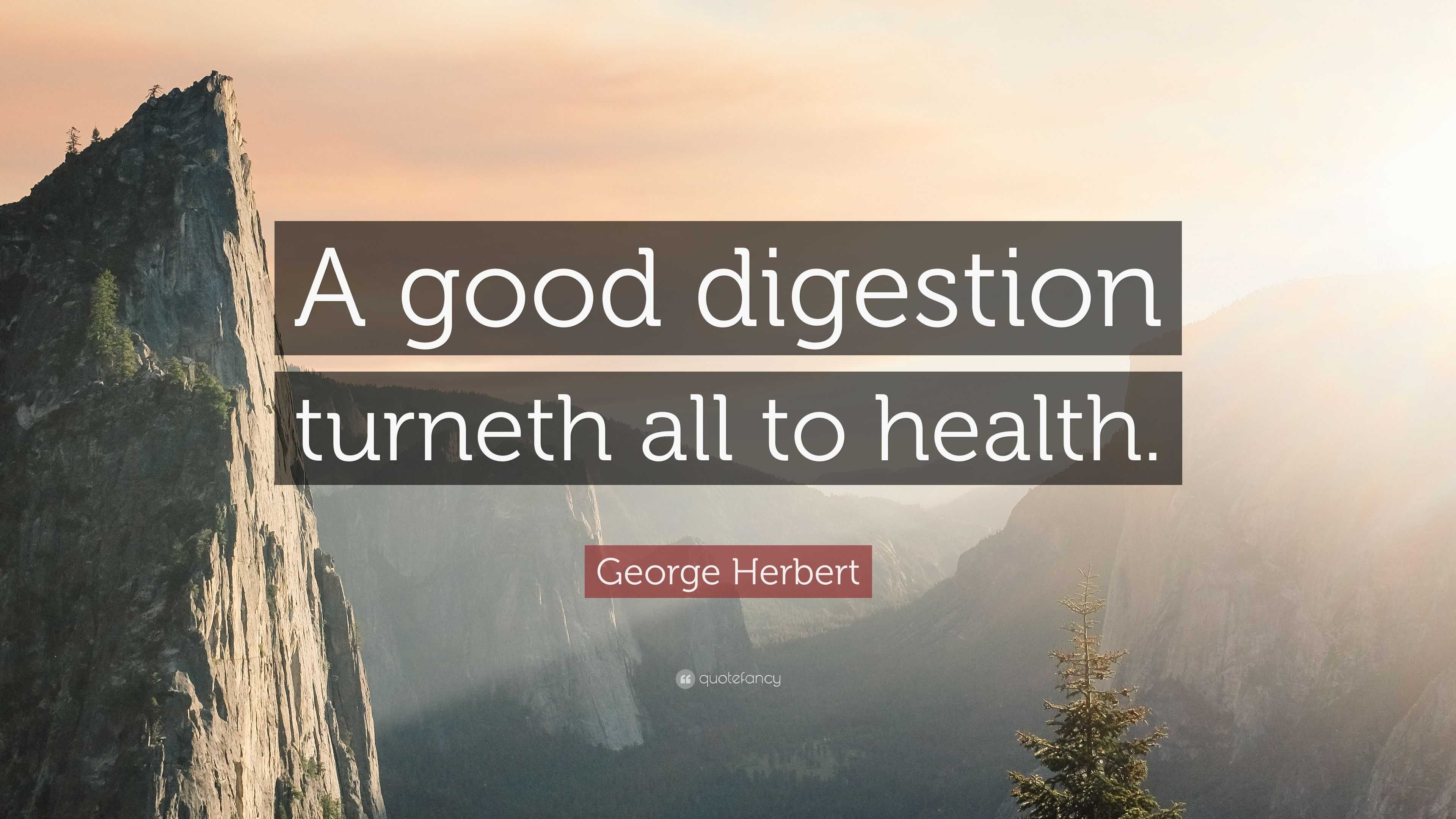 George Herbert Quote: “A good digestion turneth all to health.”