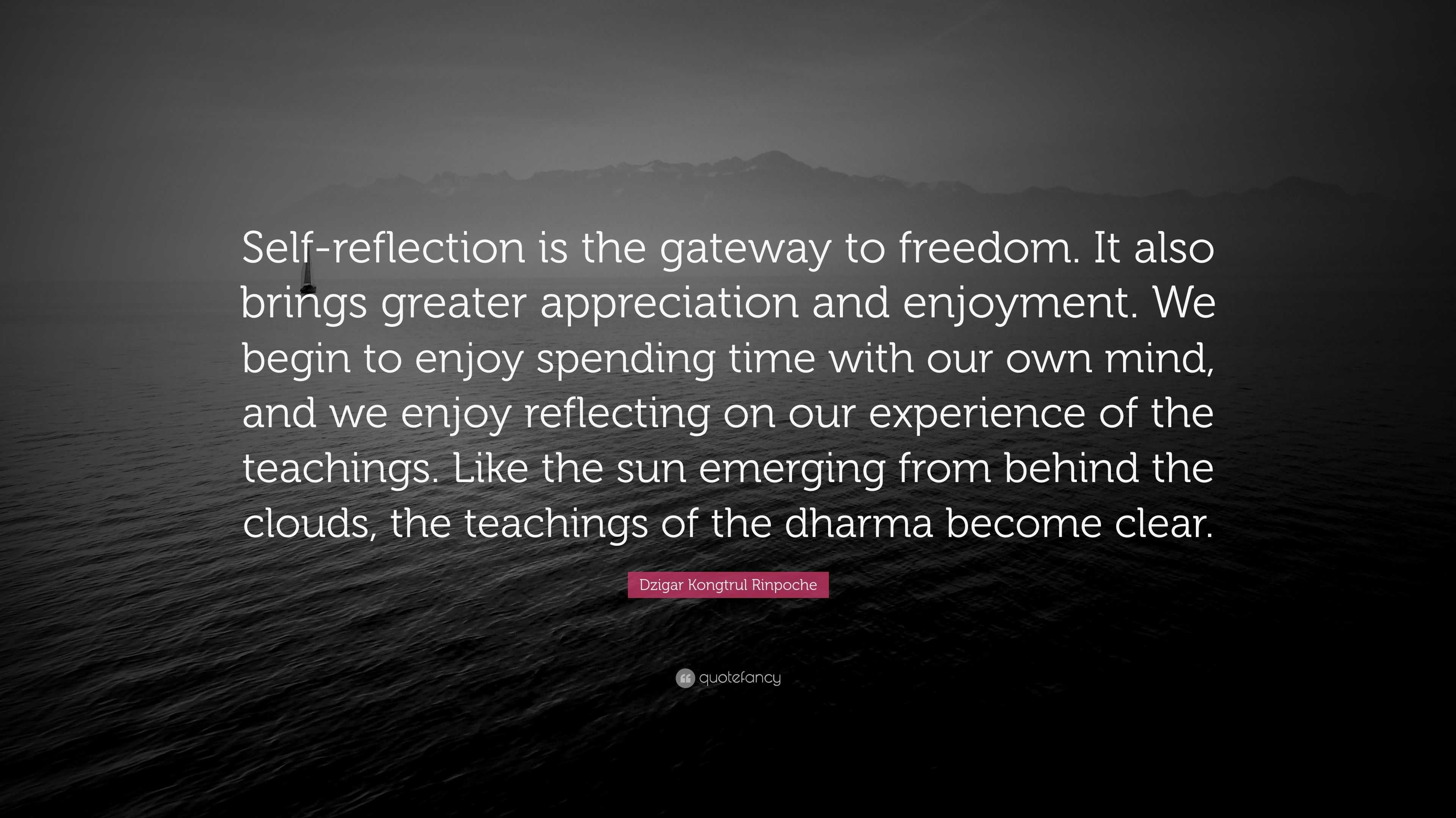 Dzigar Kongtrul Rinpoche Quote: “Self-reflection is the gateway to ...