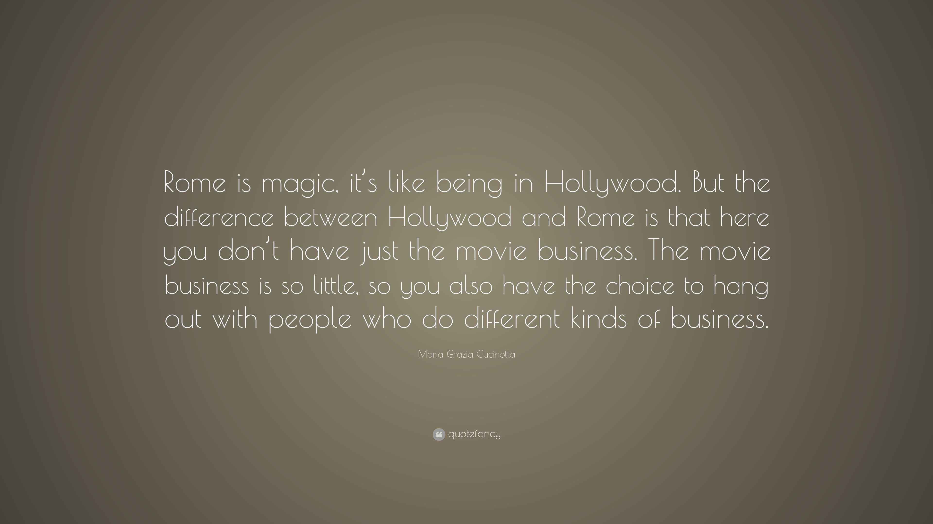 Maria Grazia Cucinotta Quote: “Rome is magic, it’s like being in ...