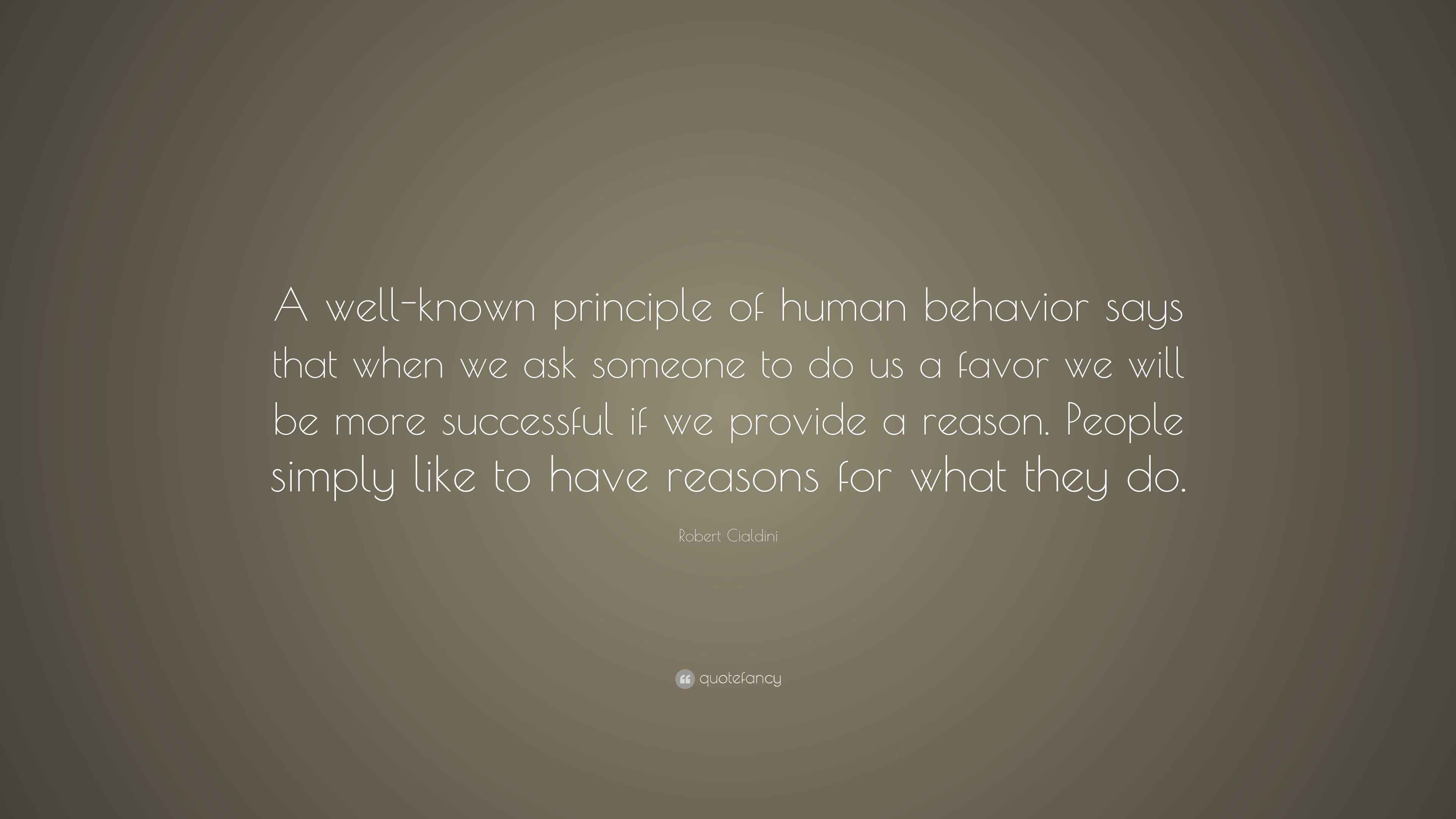 Robert Cialdini Quote: “A well-known principle of human behavior says ...