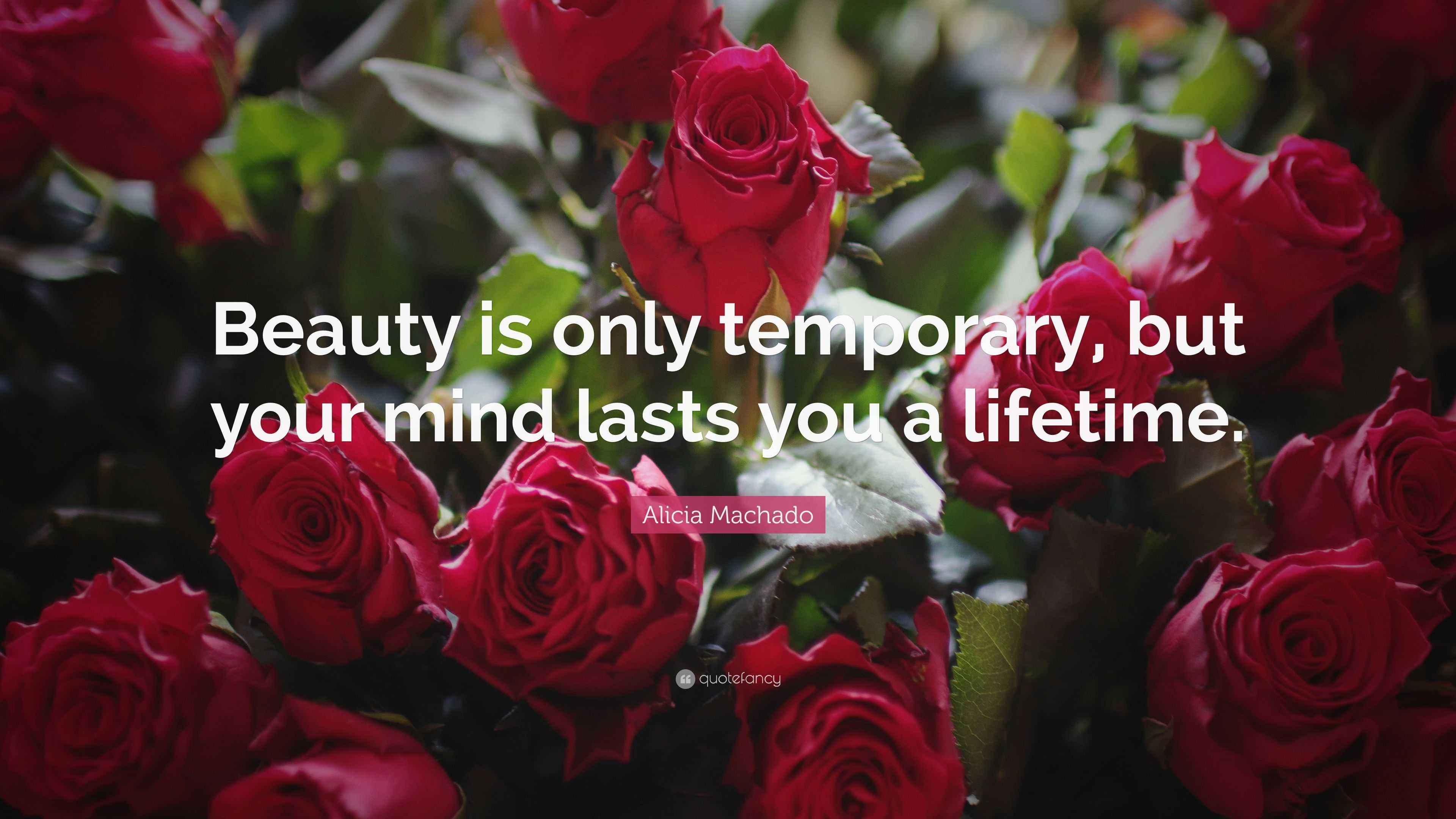 Alicia Machado Quote: “Beauty is only temporary, but your mind lasts ...