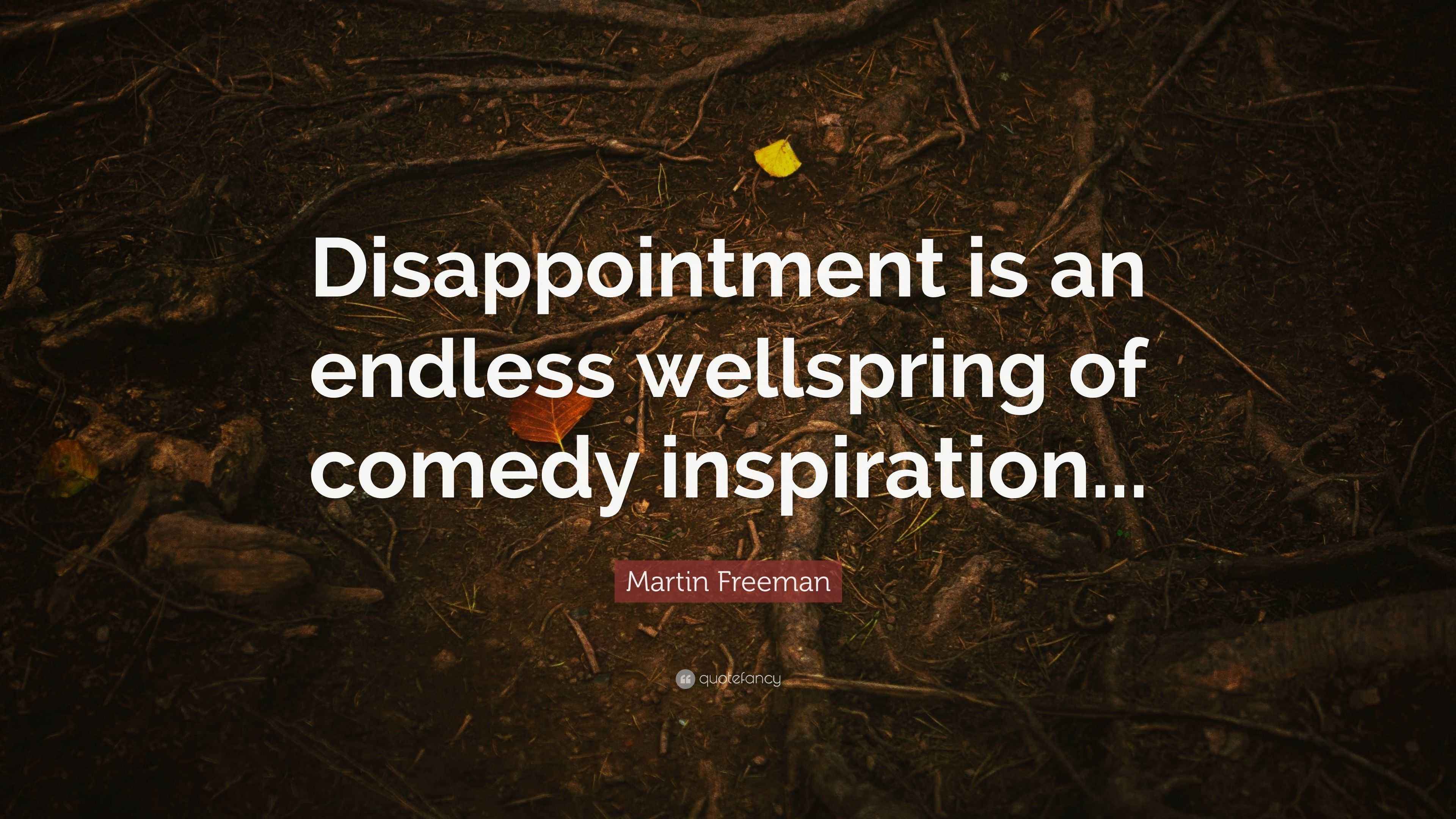 Martin Freeman Quote: “Disappointment is an endless wellspring of ...