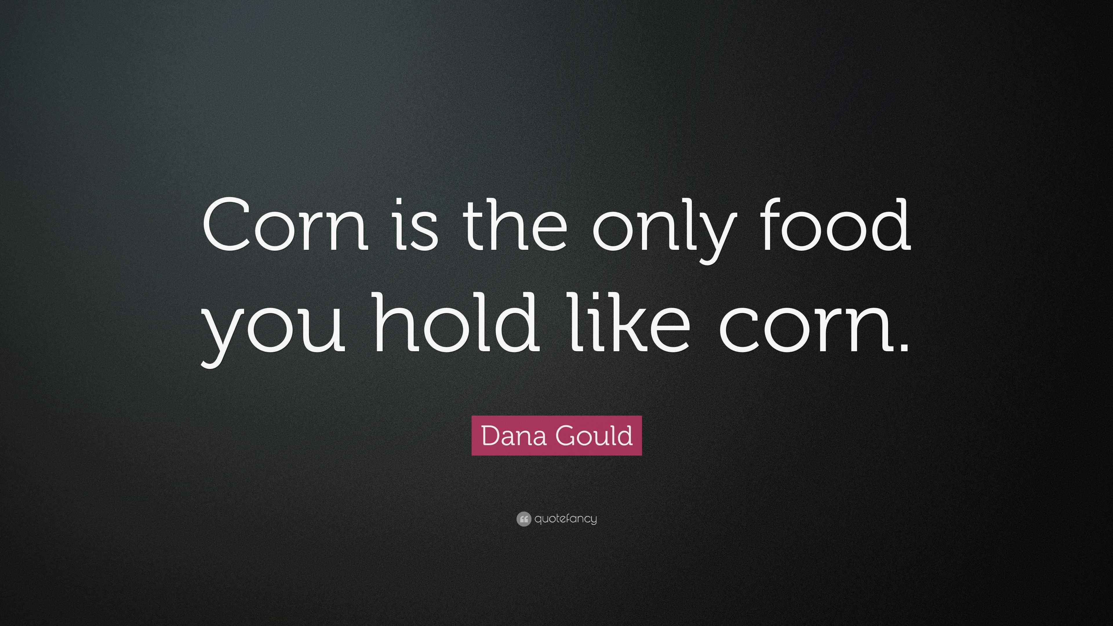 Dana Gould Quote: “Corn is the only food you hold like corn.”