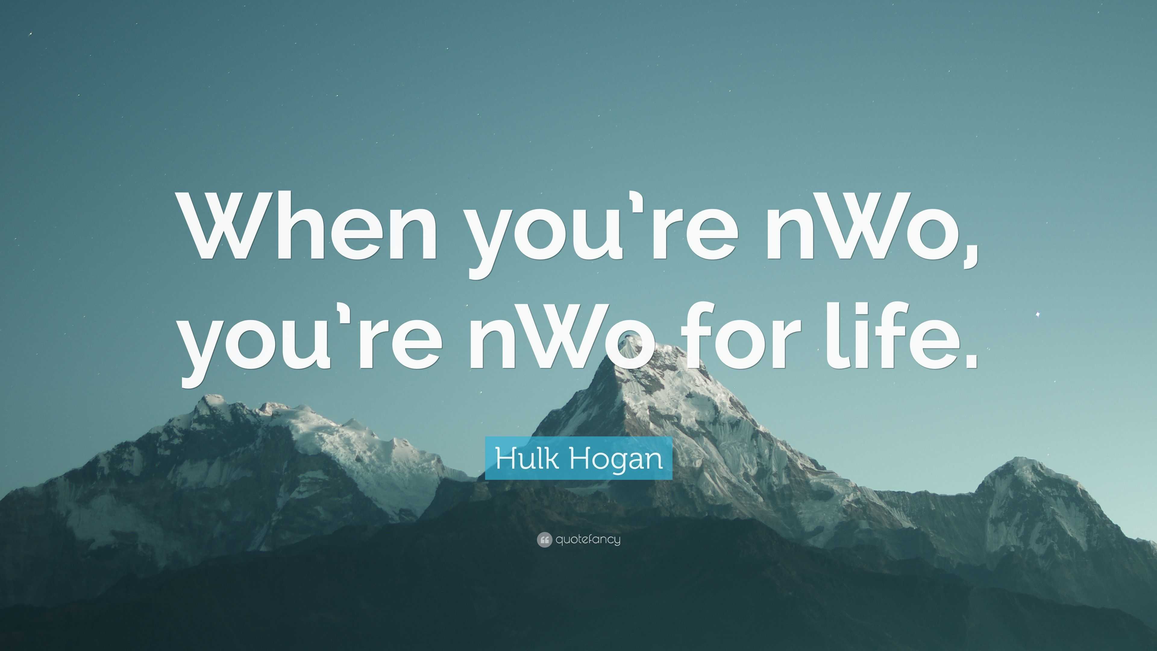 Hulk Hogan Quote: “When you’re nWo, you’re nWo for life.”