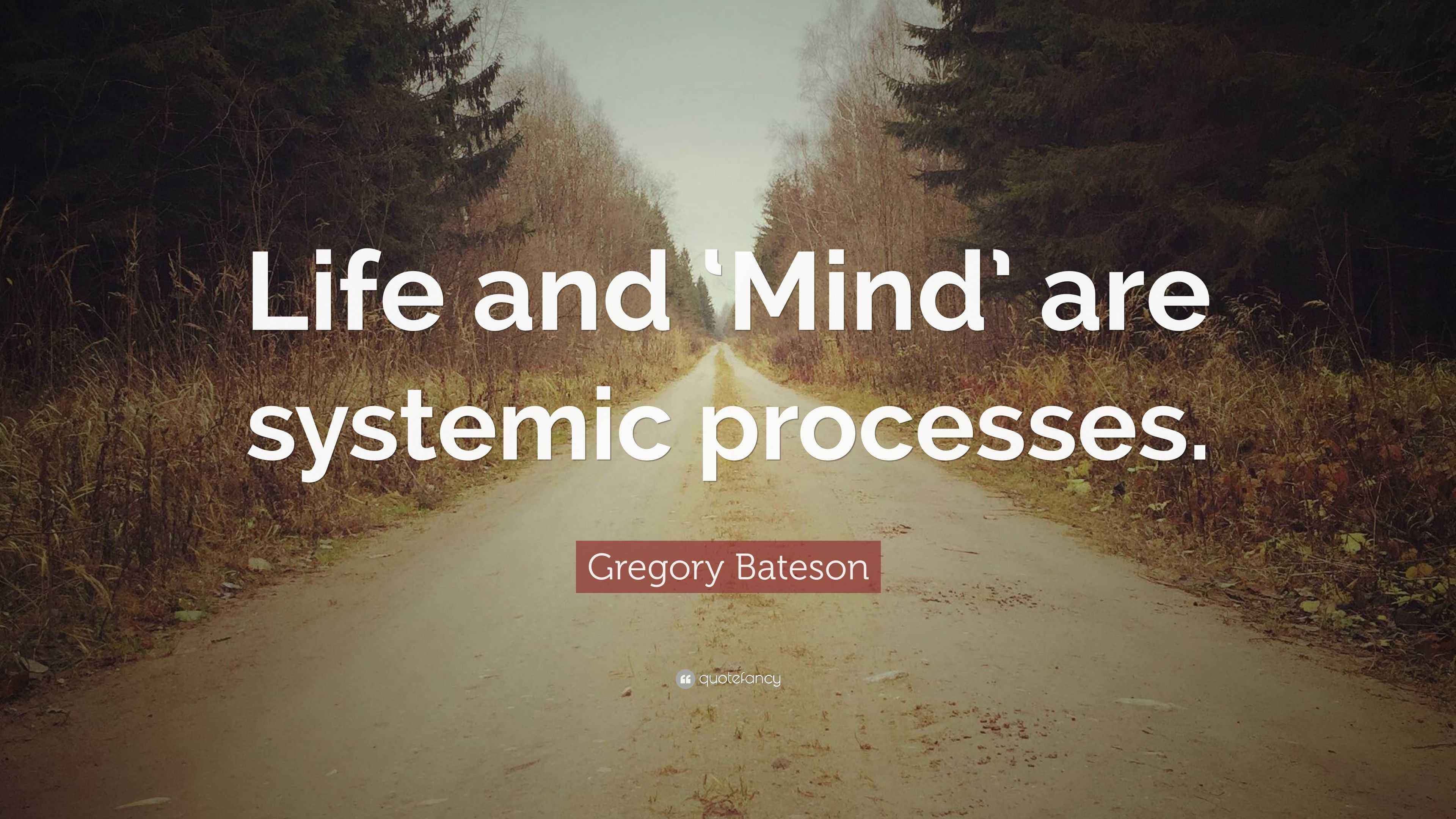 Gregory Bateson Quote: “Life and ‘Mind’ are systemic processes.”