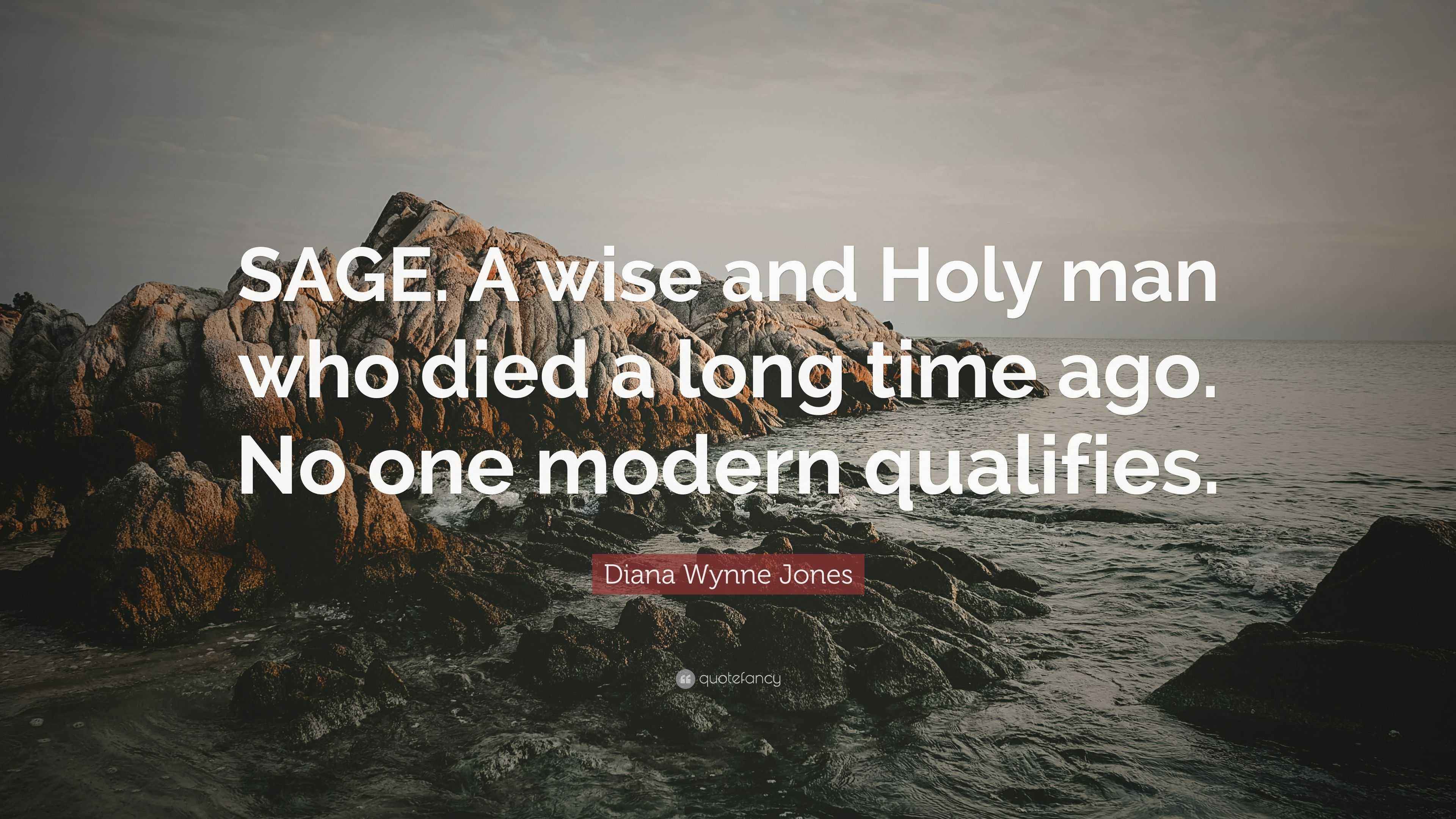 Diana Wynne Jones Quote: “SAGE. A wise and Holy man who died a long ...
