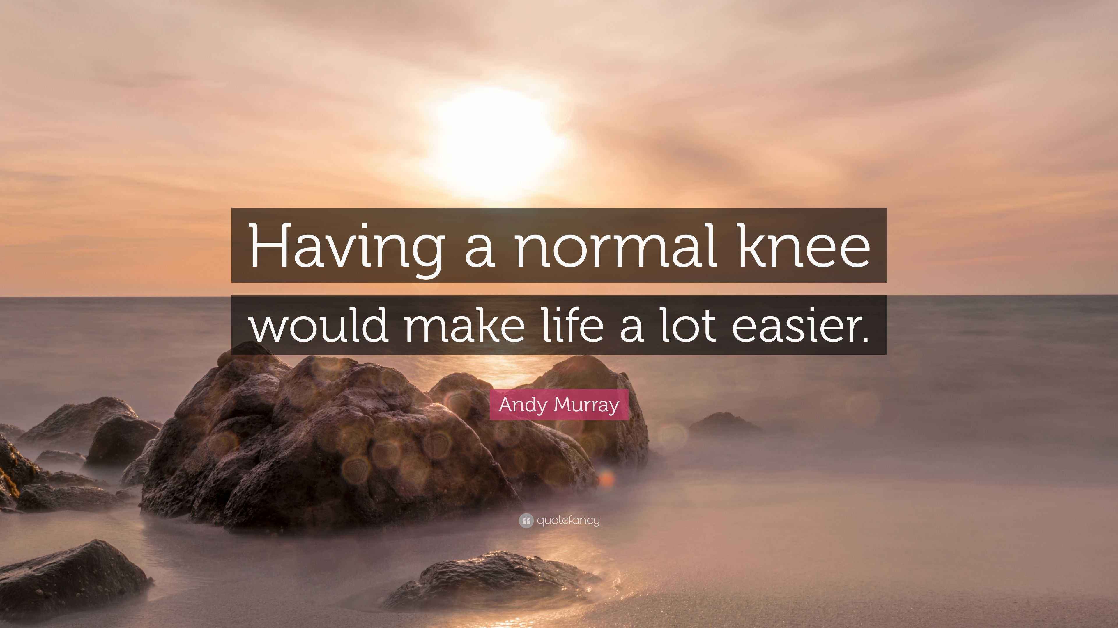 Andy Murray Quote: “Having a normal knee would make life a lot easier.”