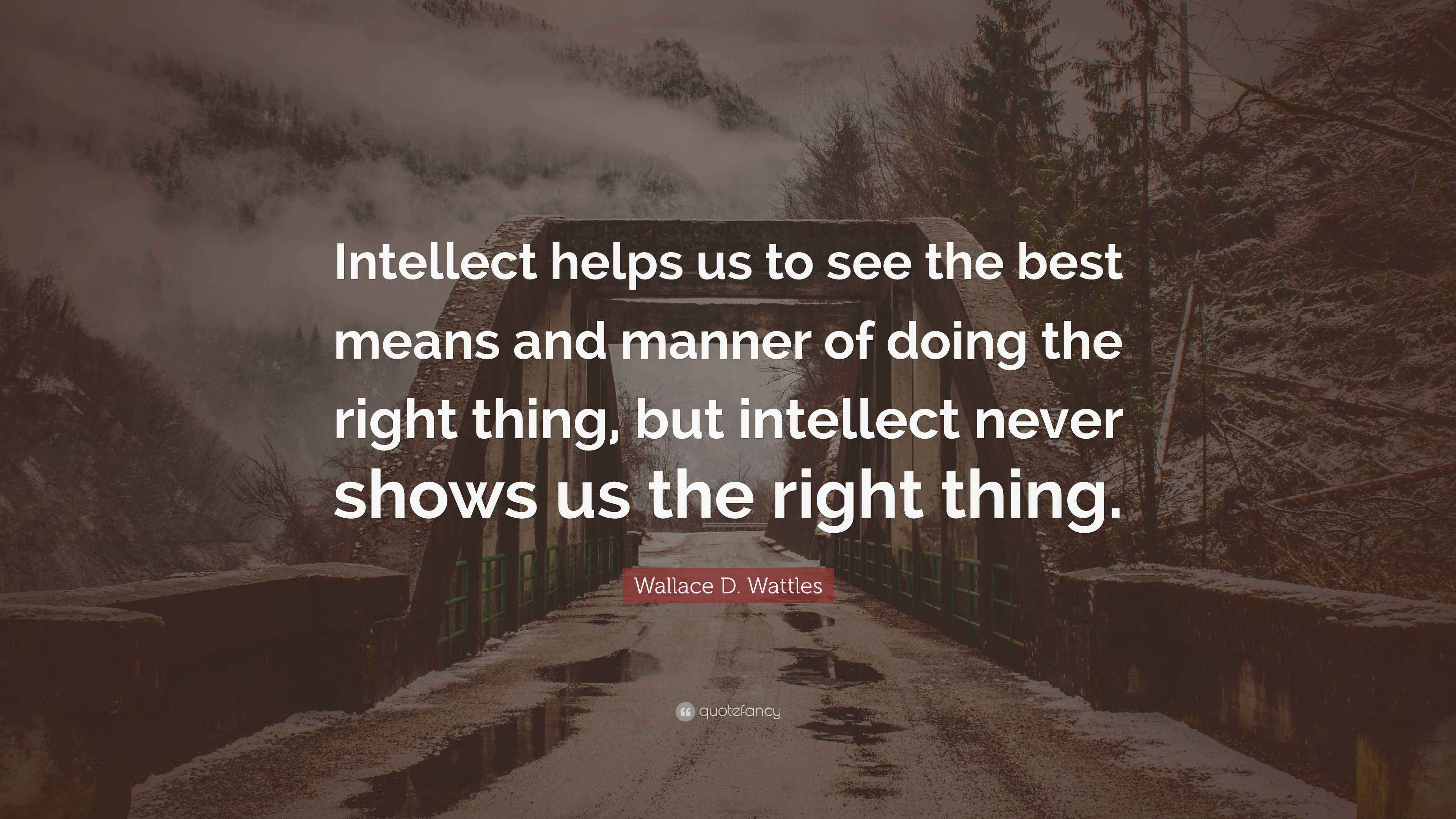 Wallace D. Wattles Quote: “Intellect helps us to see the best means and ...