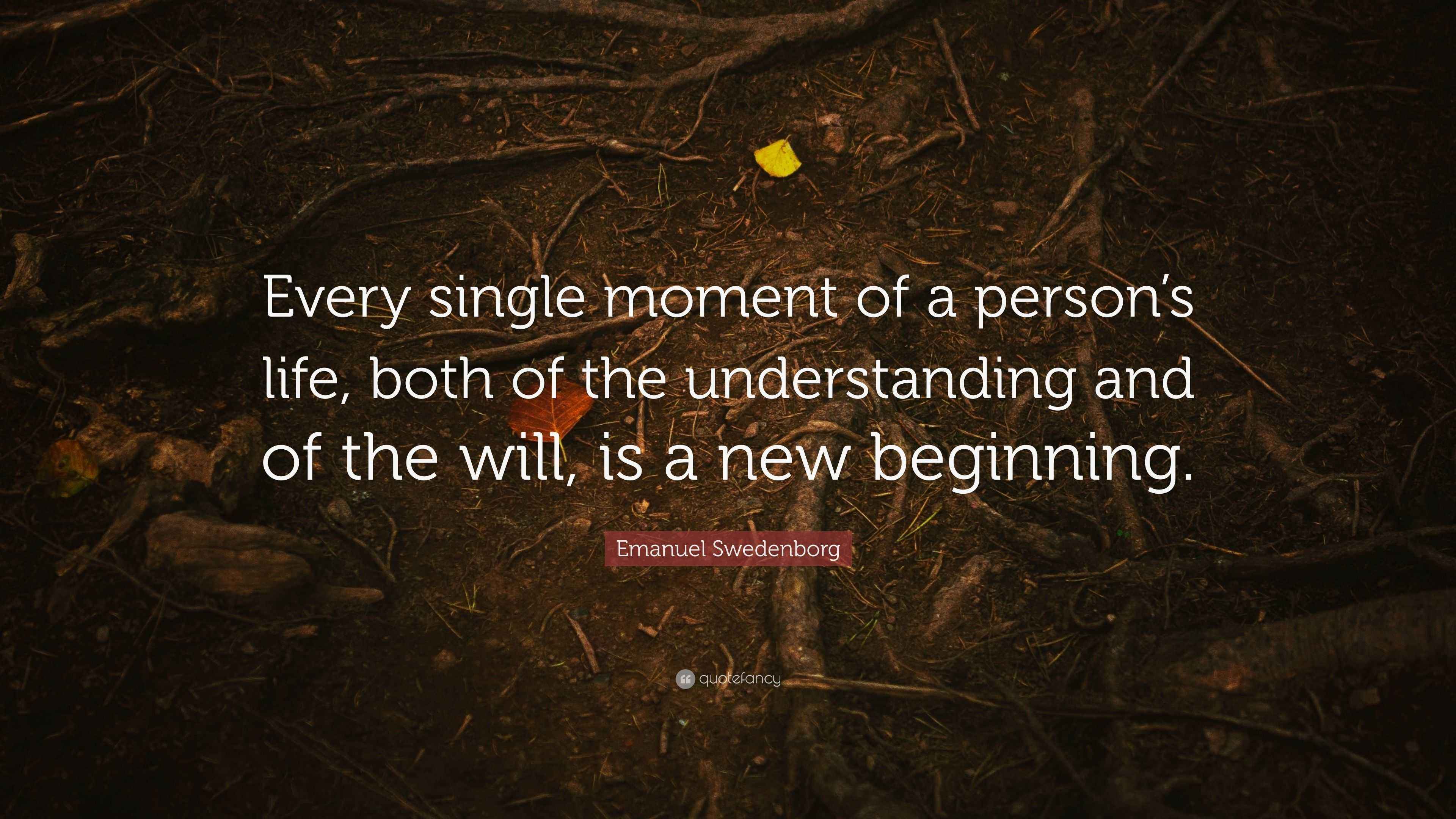 Emanuel Swedenborg Quote: “Every single moment of a person’s life, both ...