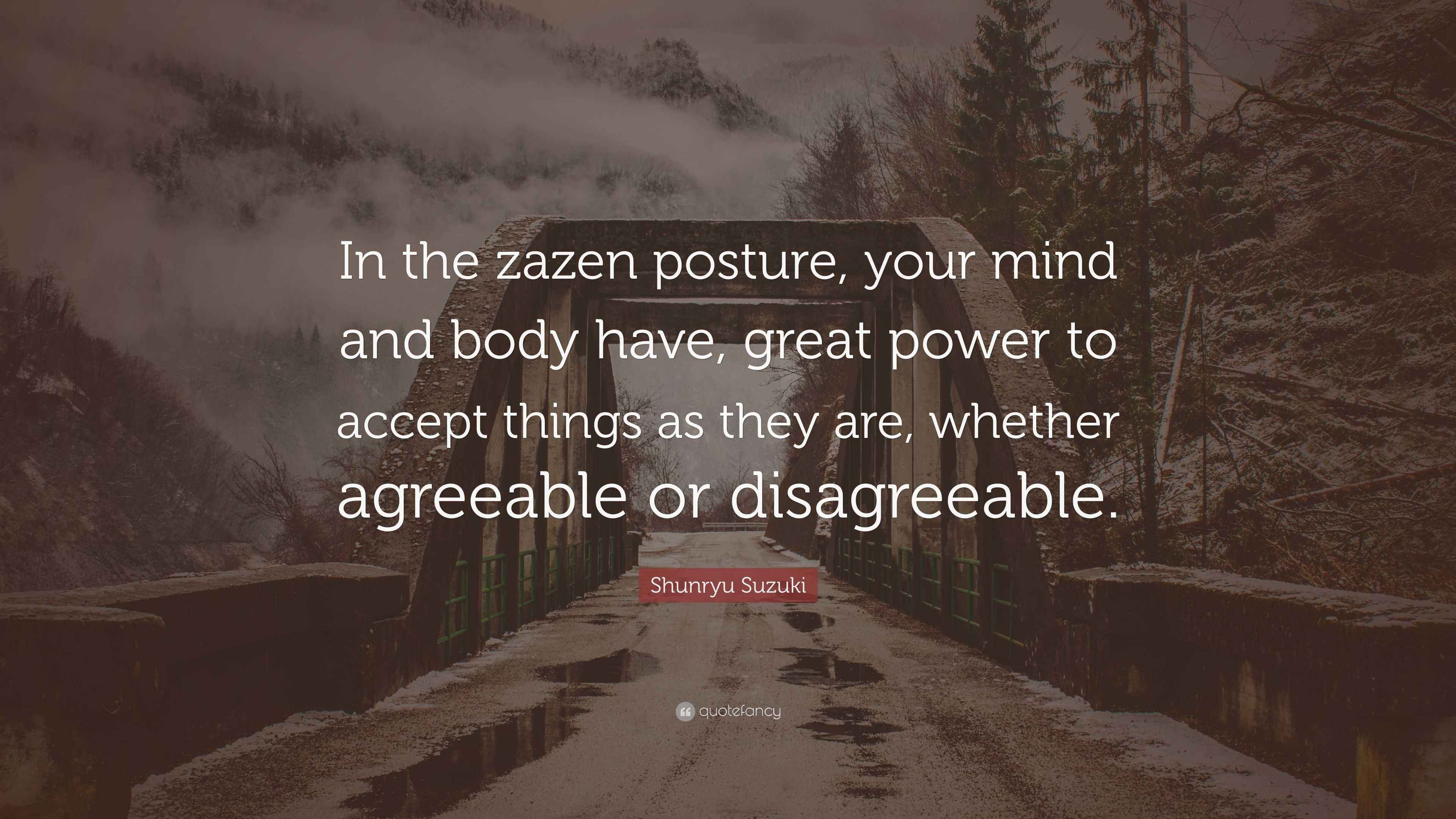 Shunryu Suzuki Quote: “In the zazen posture, your mind and body have ...