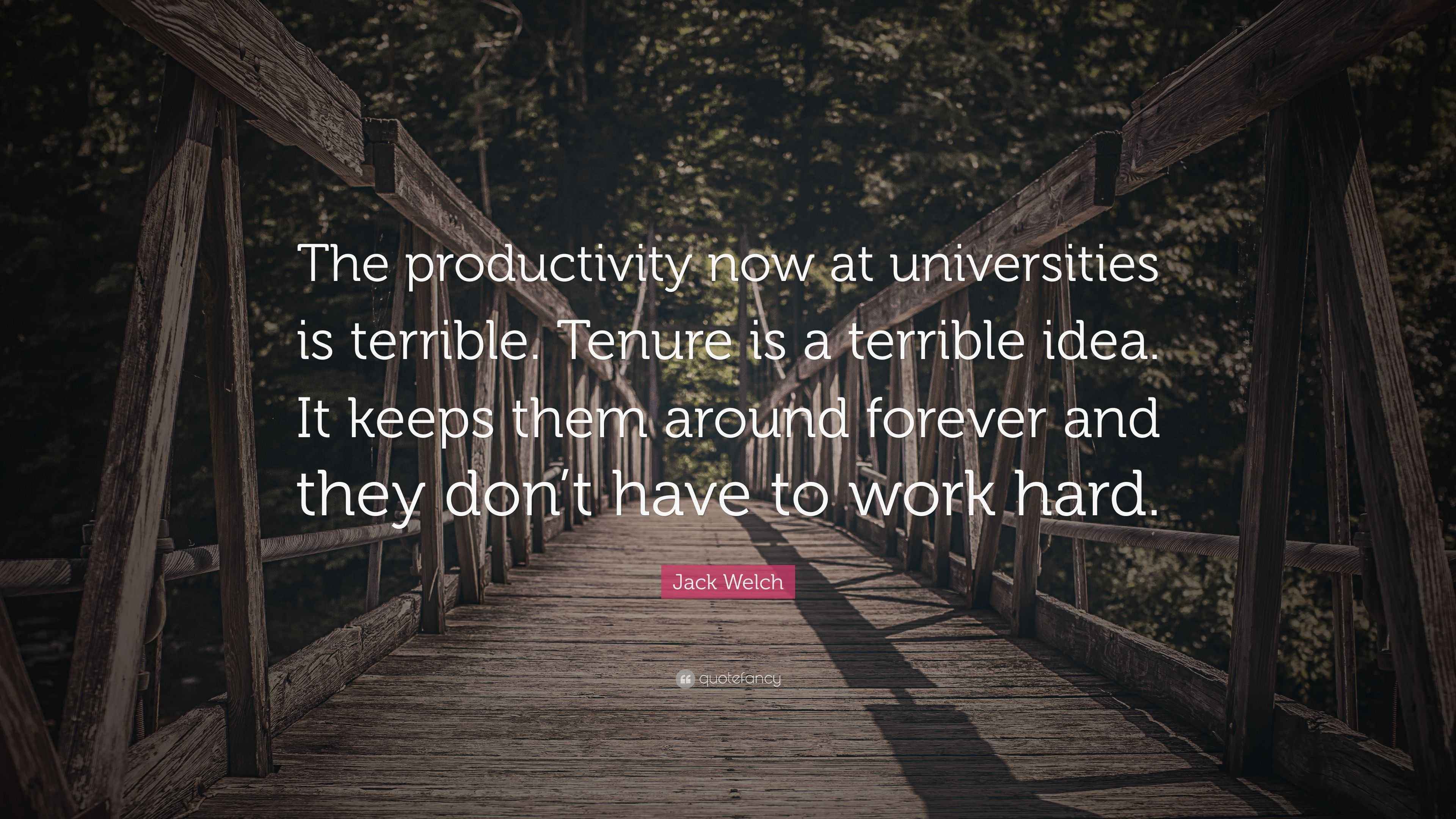 Jack Welch Quote: “The productivity now at universities is terrible ...
