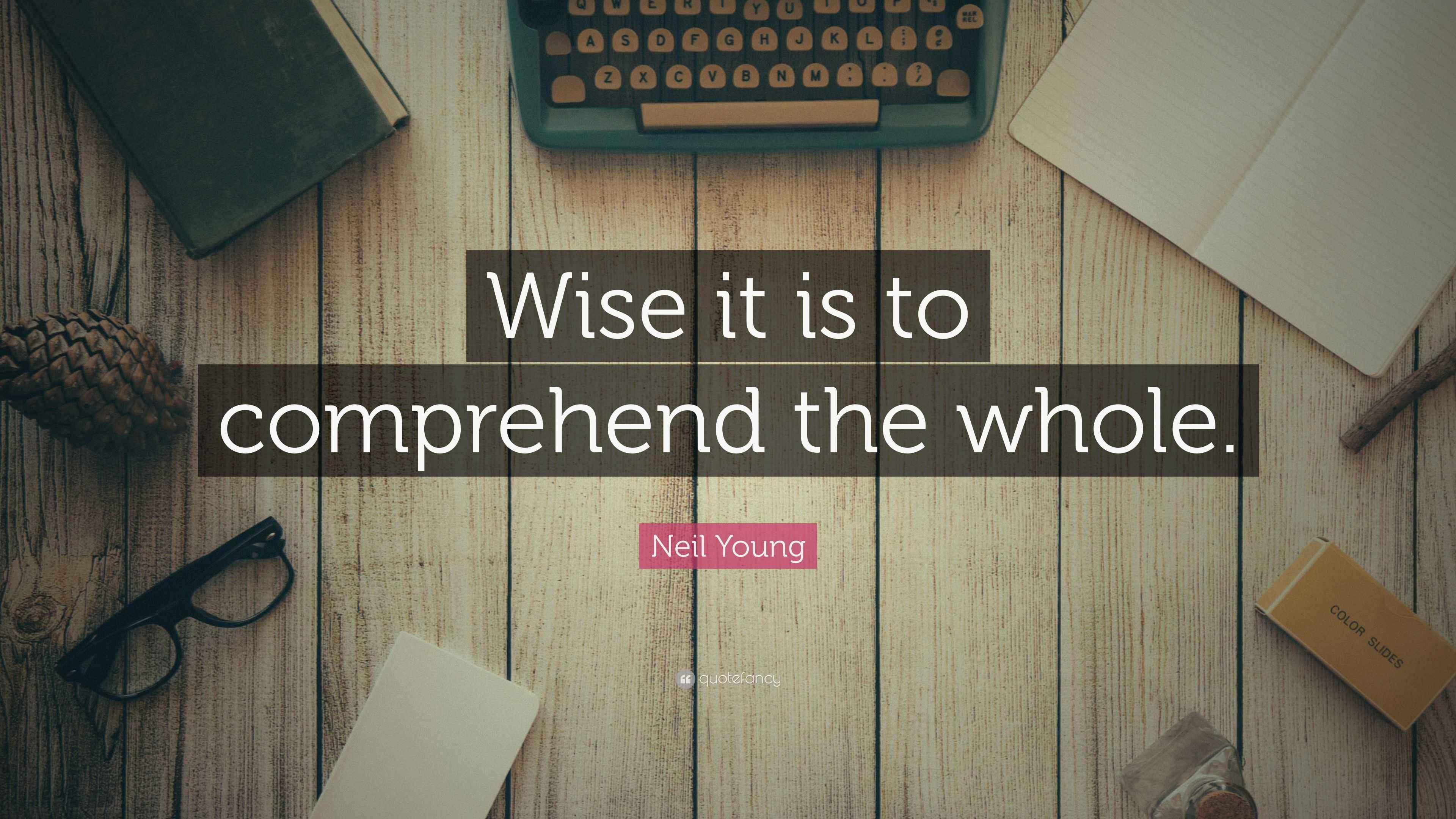 Neil Young Quote: “Wise it is to comprehend the whole.”