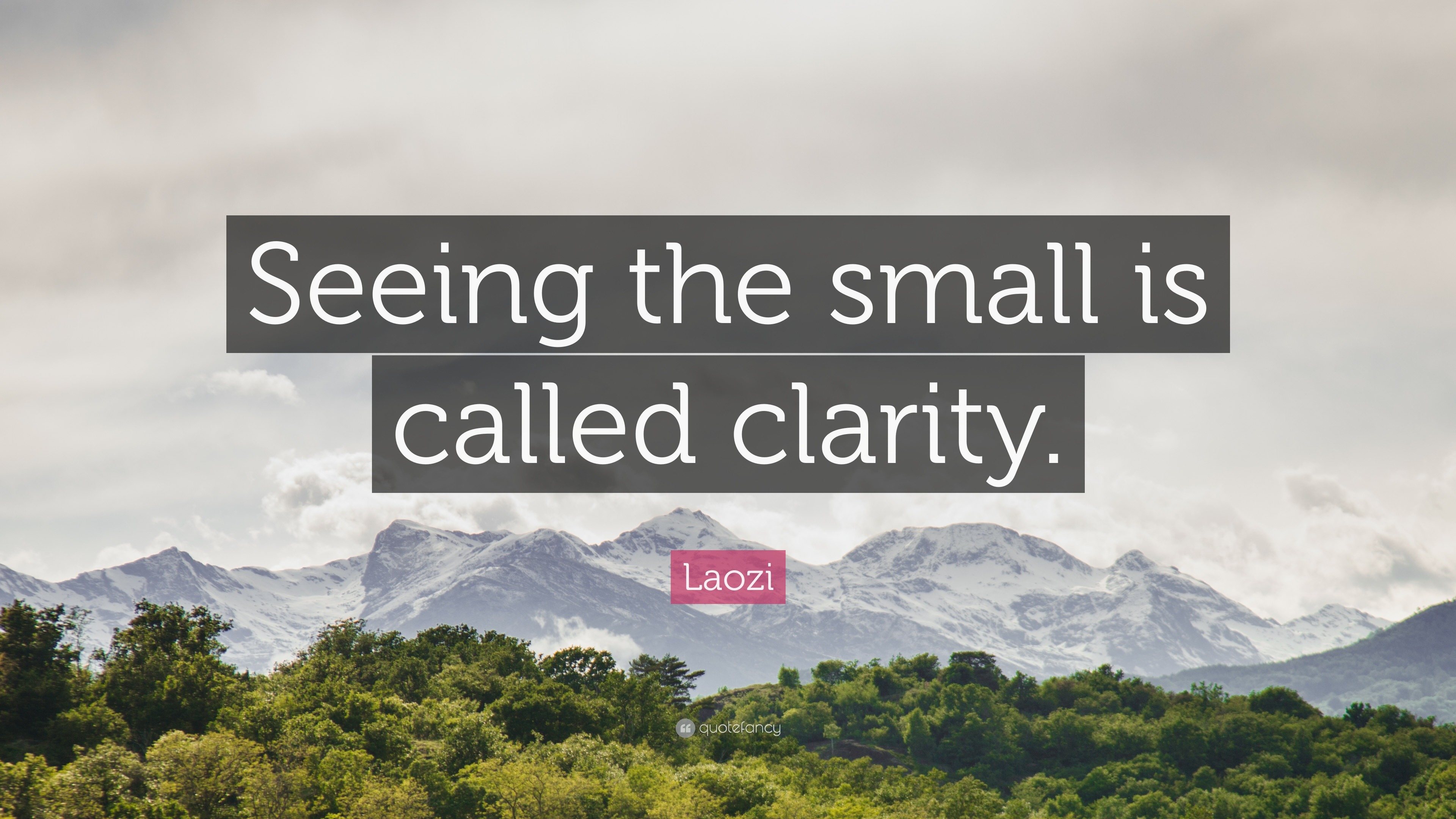 Laozi Quote: “Seeing the small is called clarity.”