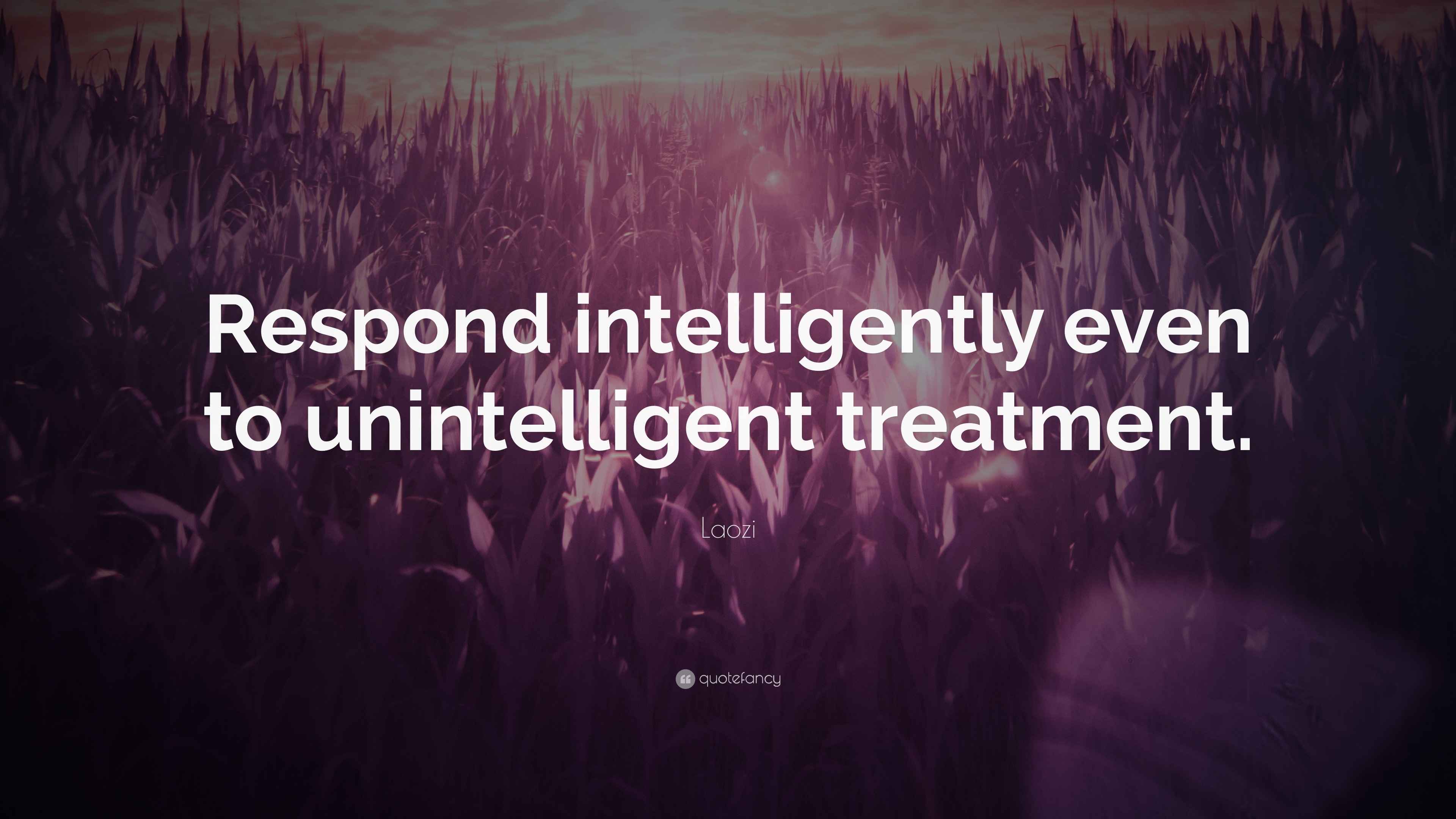 Laozi Quote: “Respond intelligently even to unintelligent treatment.”