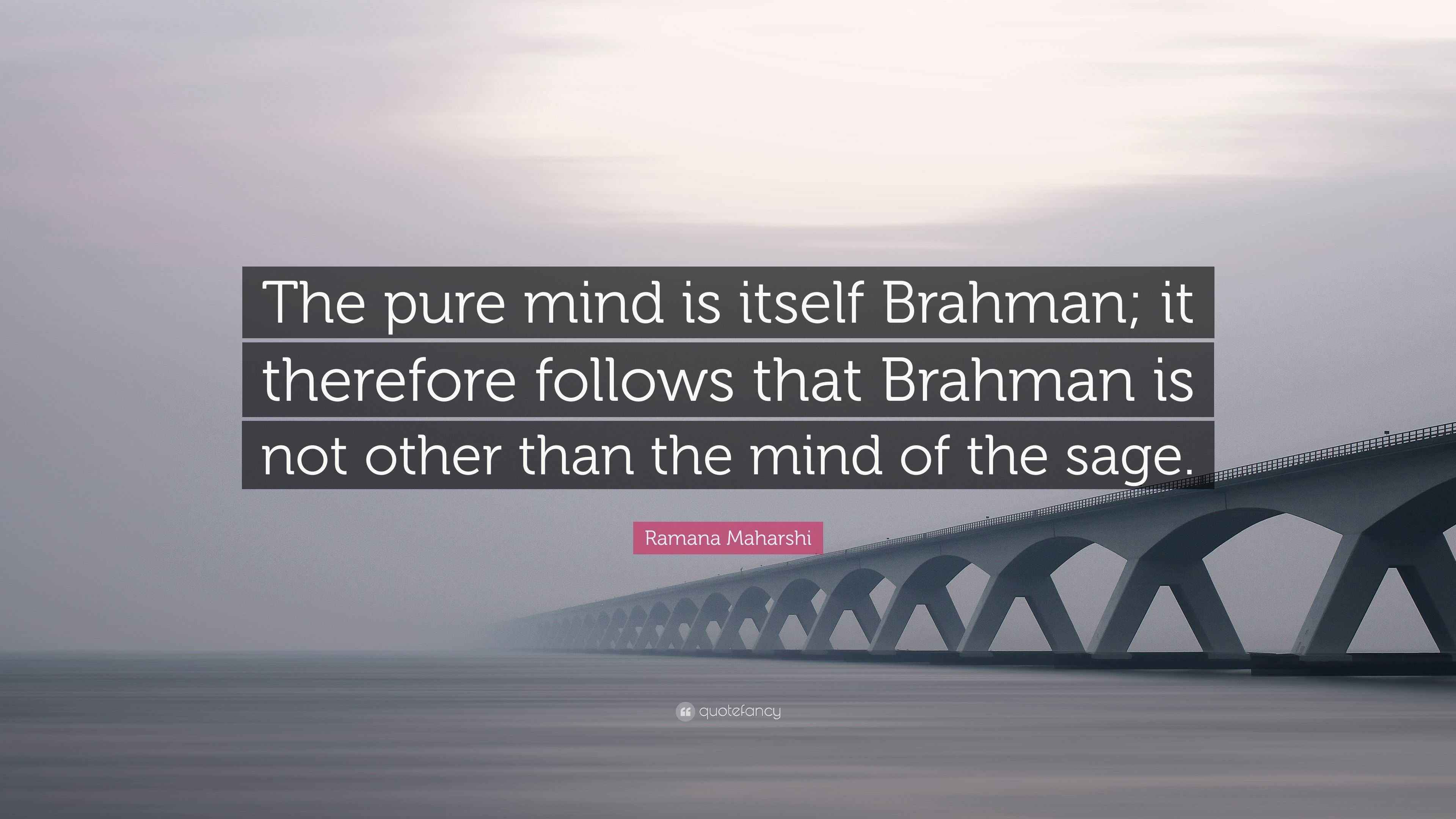 Ramana Maharshi Quote: “The pure mind is itself Brahman; it therefore ...