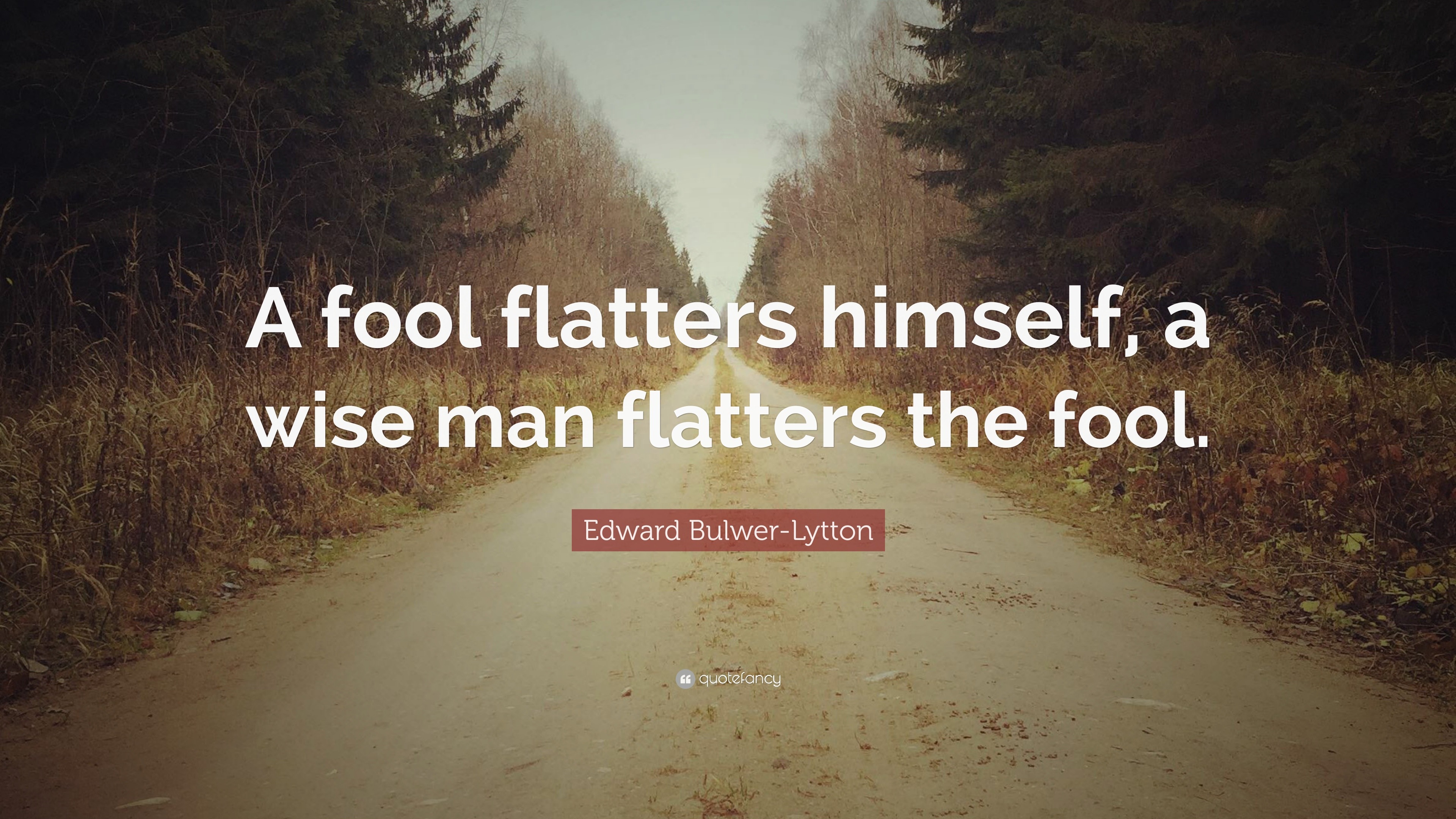Edward Bulwer-Lytton Quote: “A fool flatters himself, a wise man ...