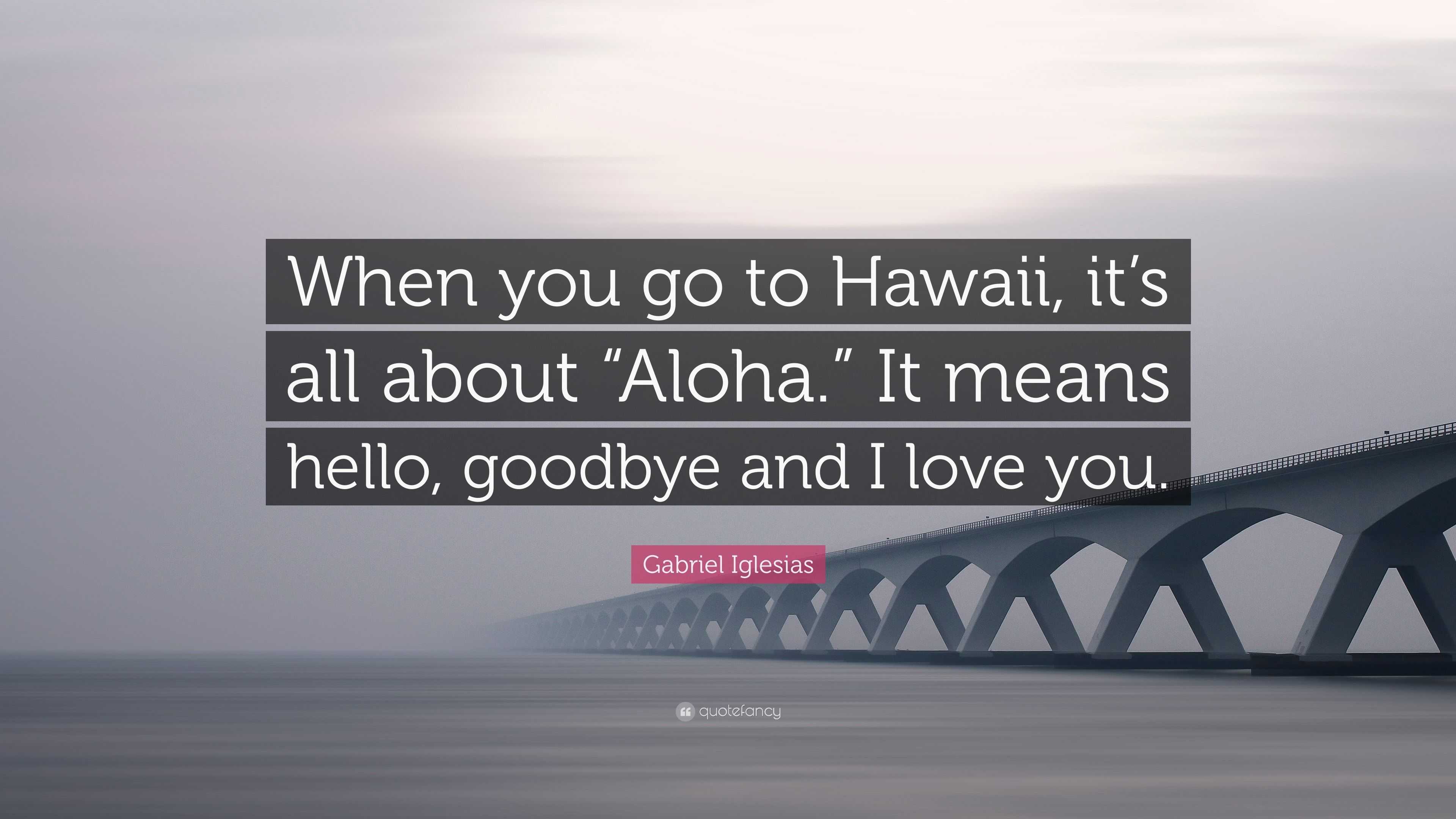Gabriel Iglesias Quote: “When you go to Hawaii, it’s all about “Aloha ...