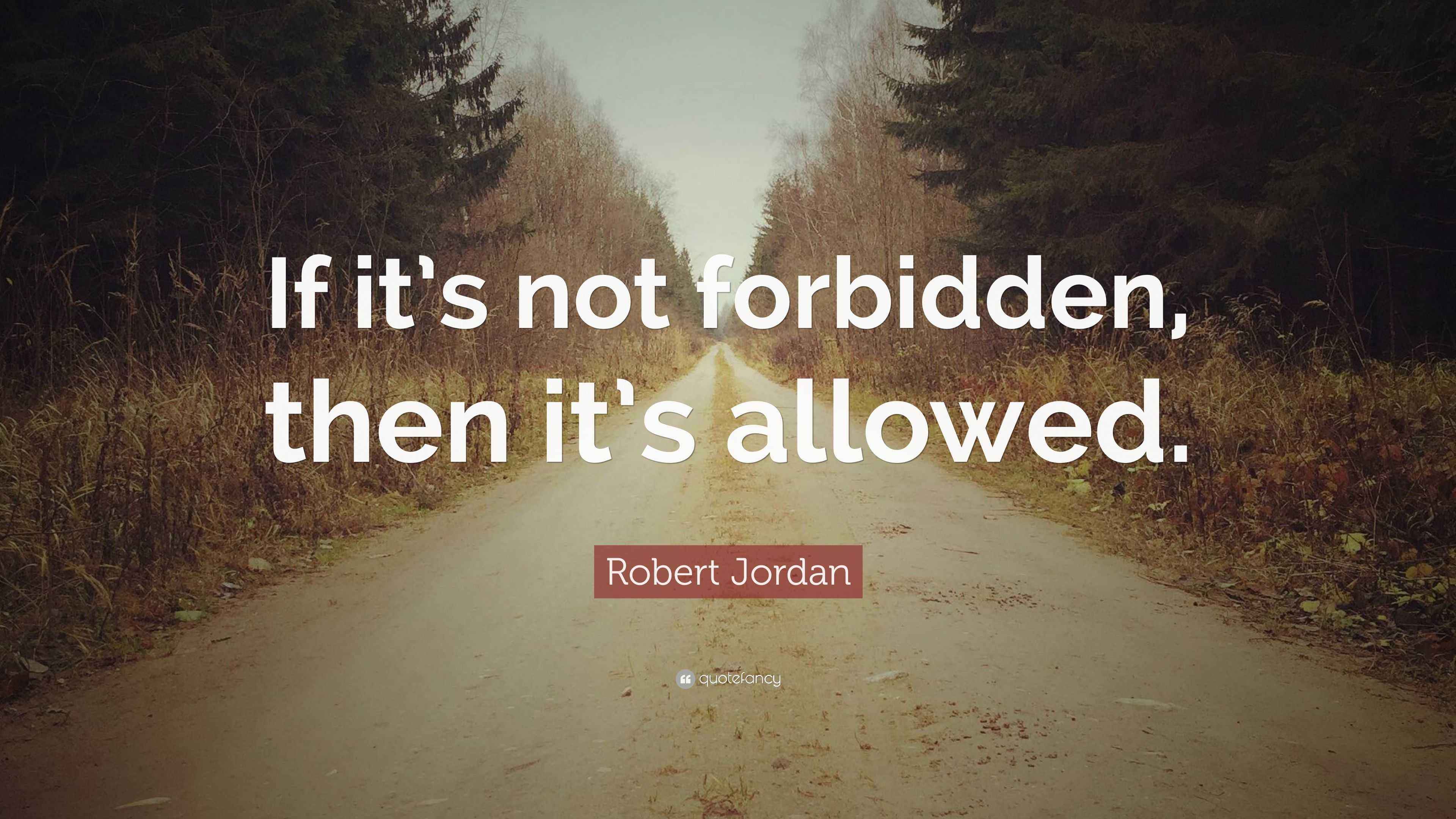 Robert Jordan Quote: “If it’s not forbidden, then it’s allowed.”