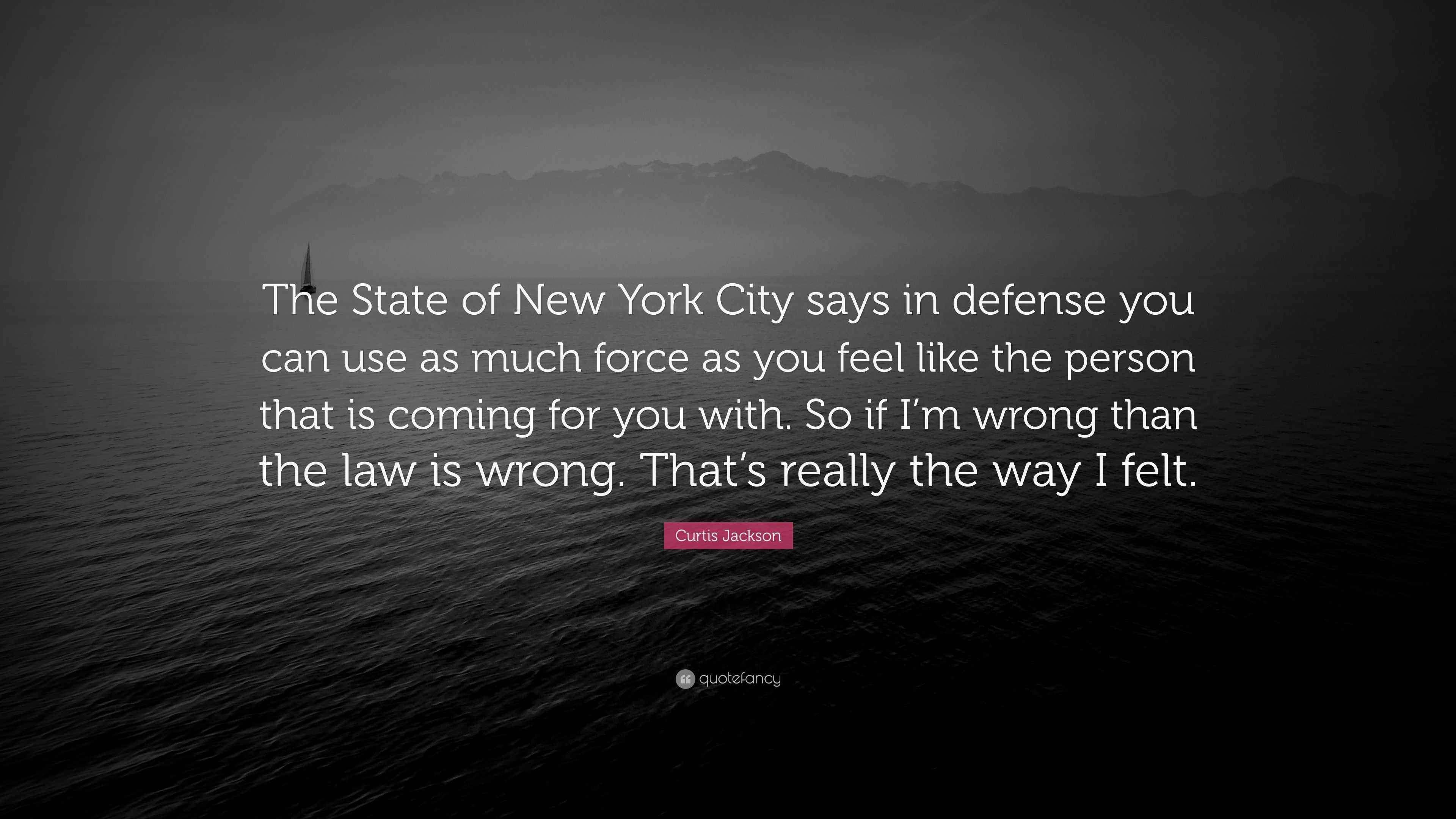 Curtis Jackson Quote: “The State of New York City says in defense you ...