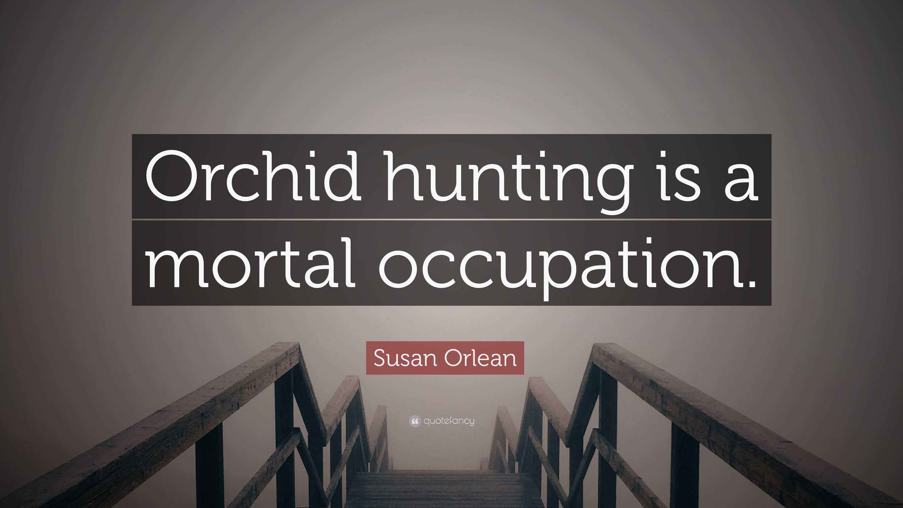 Susan Orlean Quote: “Orchid hunting is a mortal occupation.”