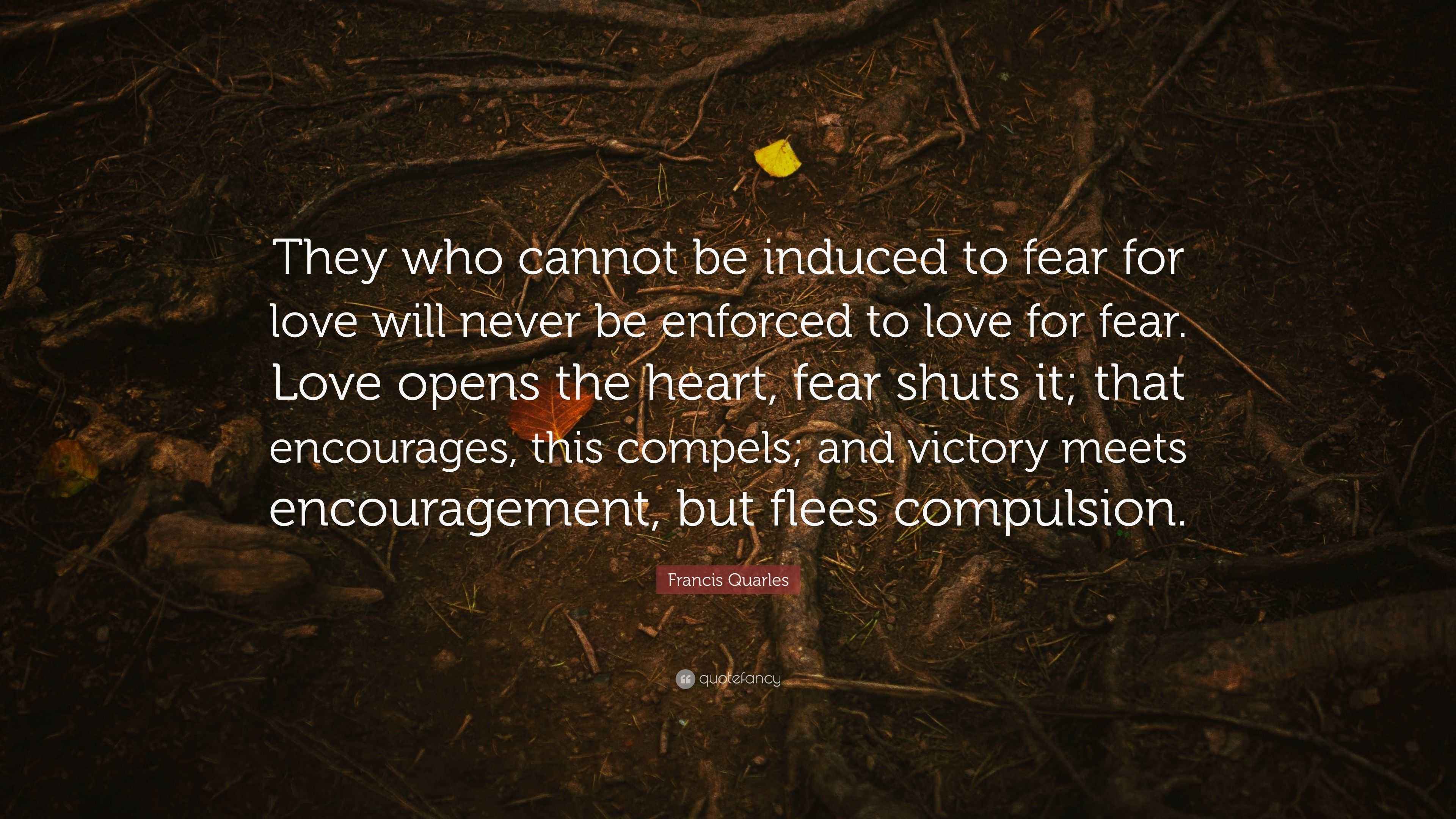 Francis Quarles Quote: “They who cannot be induced to fear for love ...
