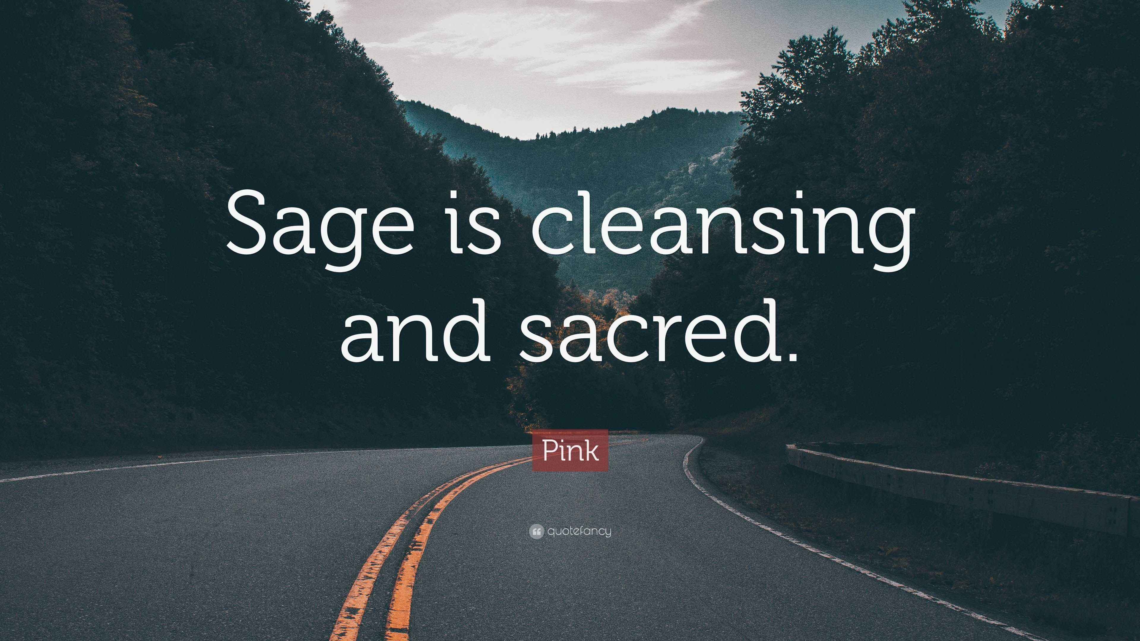 Pink Quote: “Sage is cleansing and sacred.”