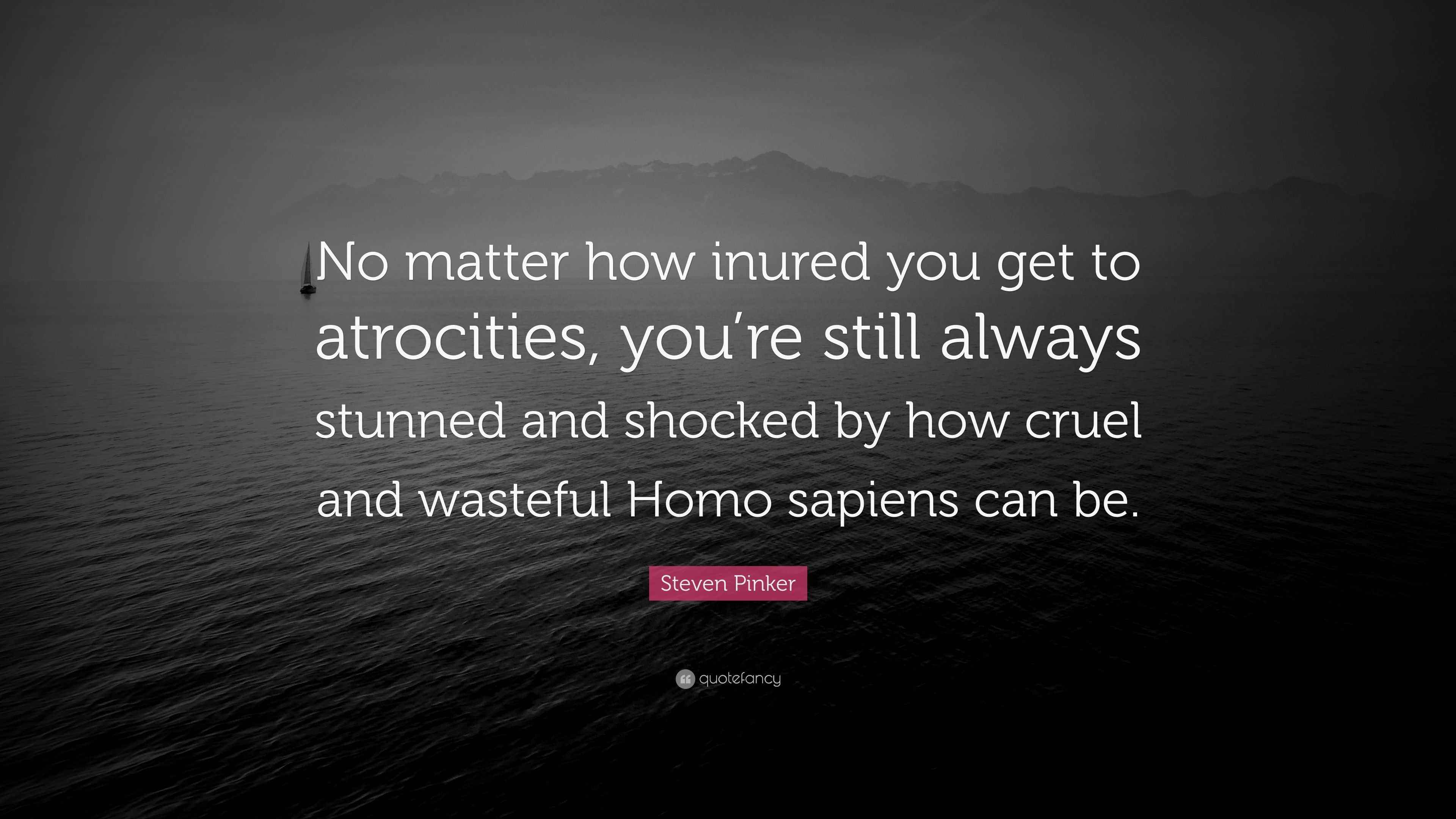 Steven Pinker Quote: “No matter how inured you get to atrocities, you ...