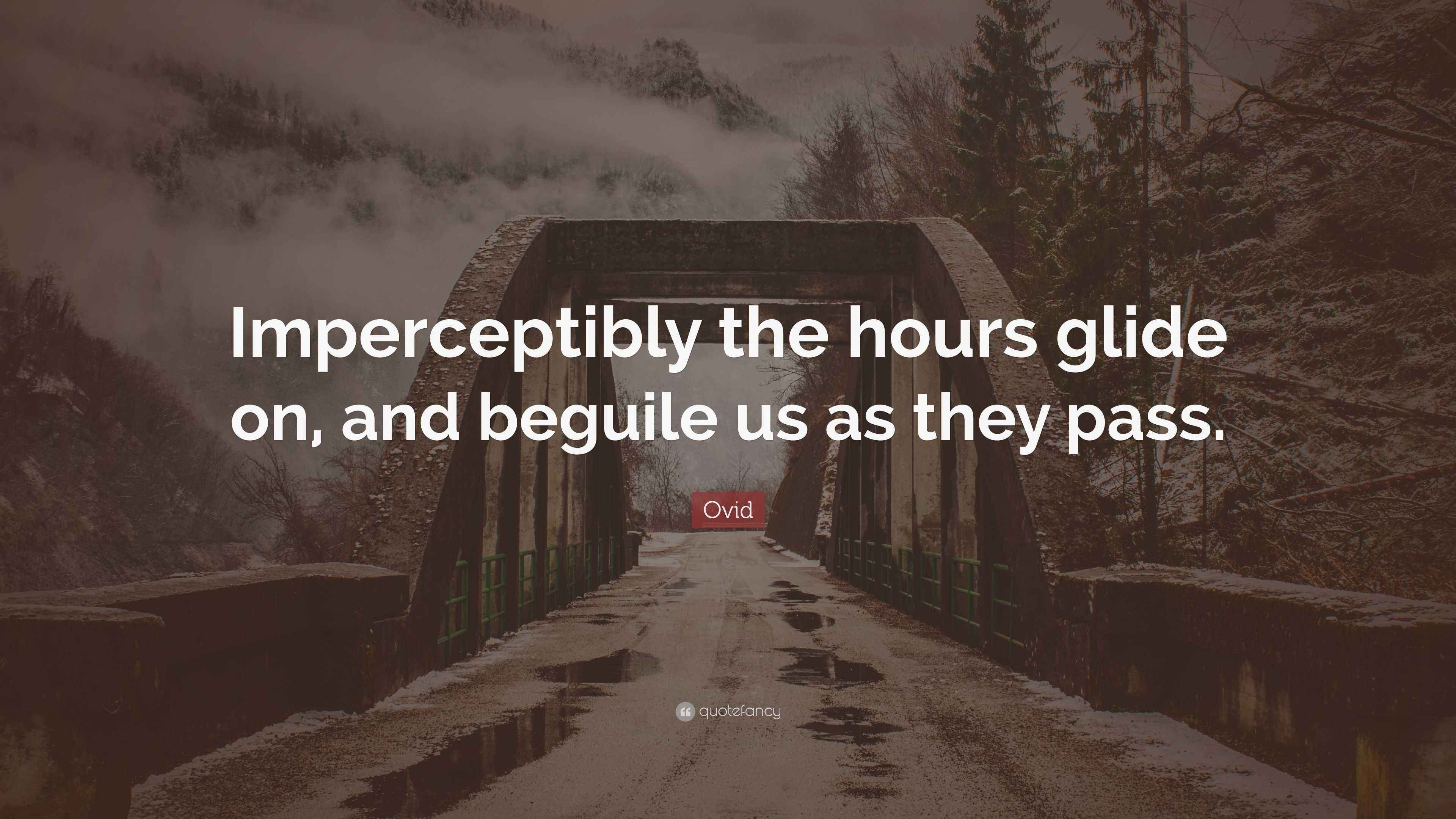 Ovid Quote: “Imperceptibly the hours glide on, and beguile us as they ...