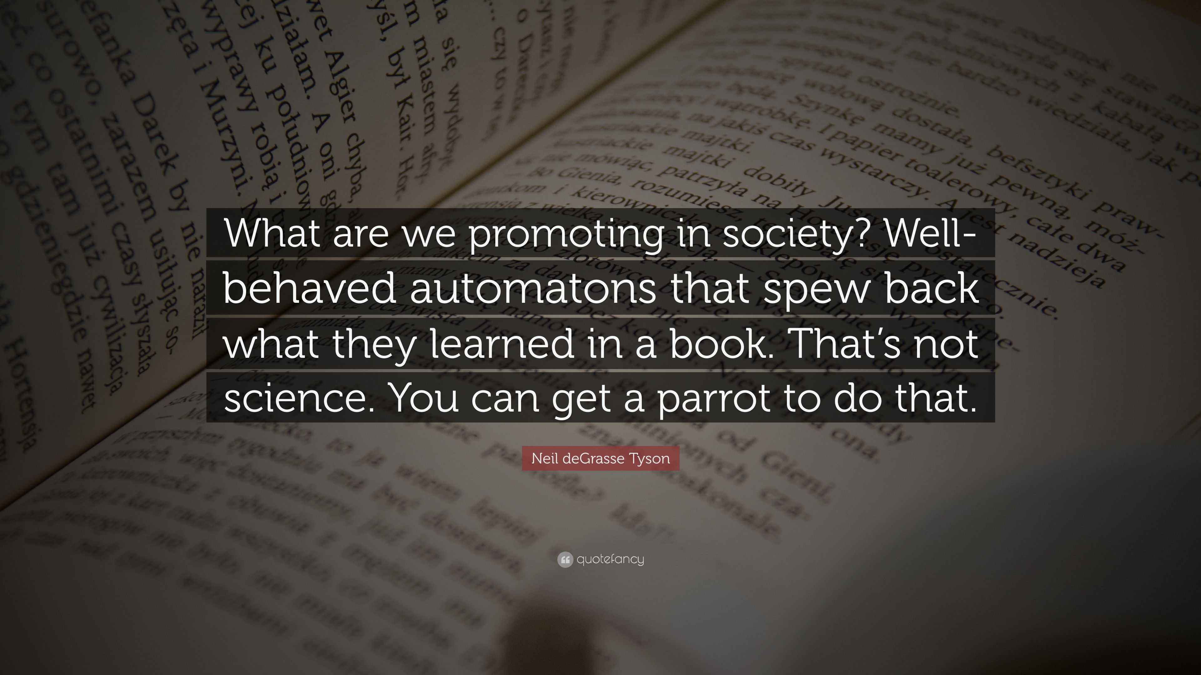 Neil deGrasse Tyson Quote: “What are we promoting in society? Well ...