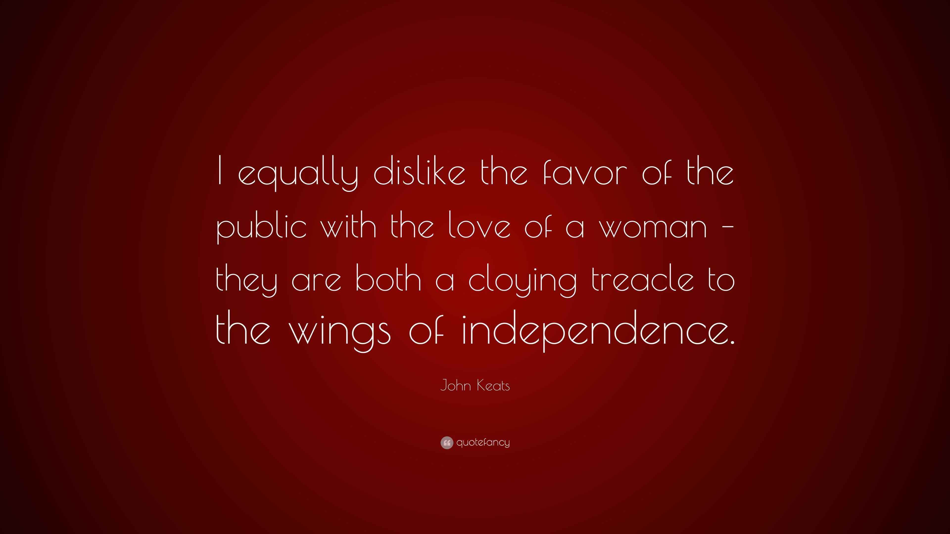 John Keats Quote: “I equally dislike the favor of the public with the ...